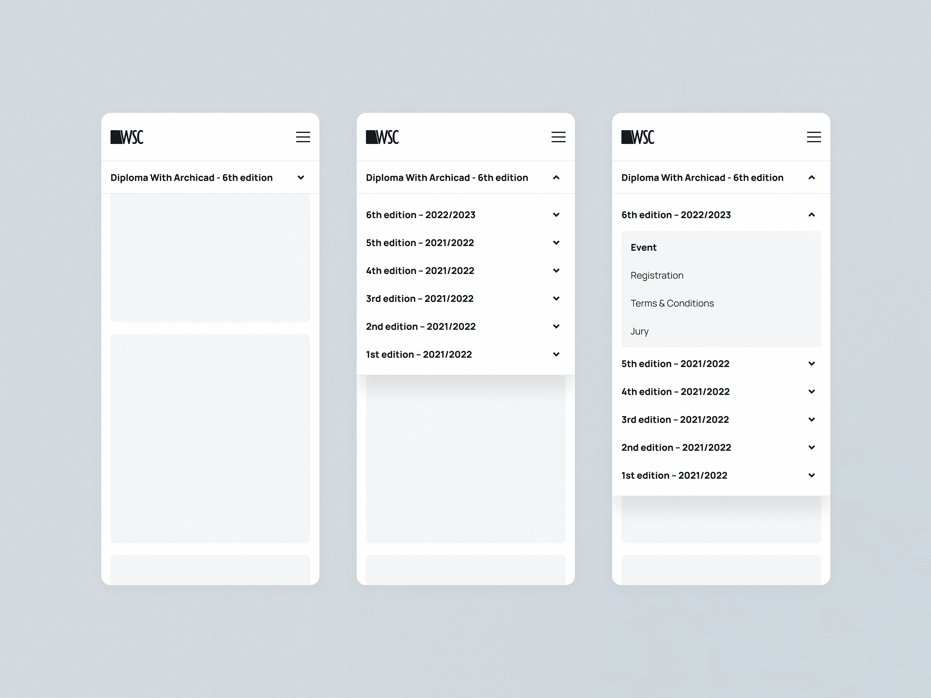 WSC - Mega Menu Mobile by Arkadiusz Spiralski for Syngri on Dribbble