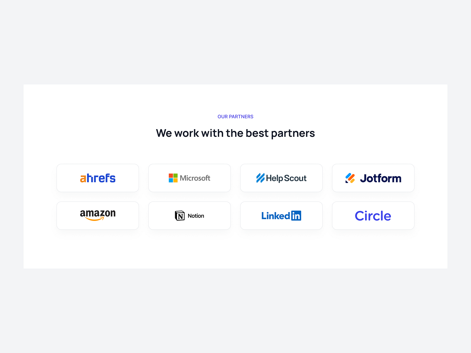 Client logos in card by Pagedone on Dribbble