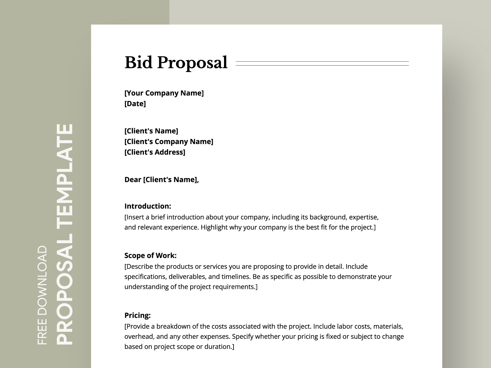 Bid Proposal by Gdoc on Dribbble