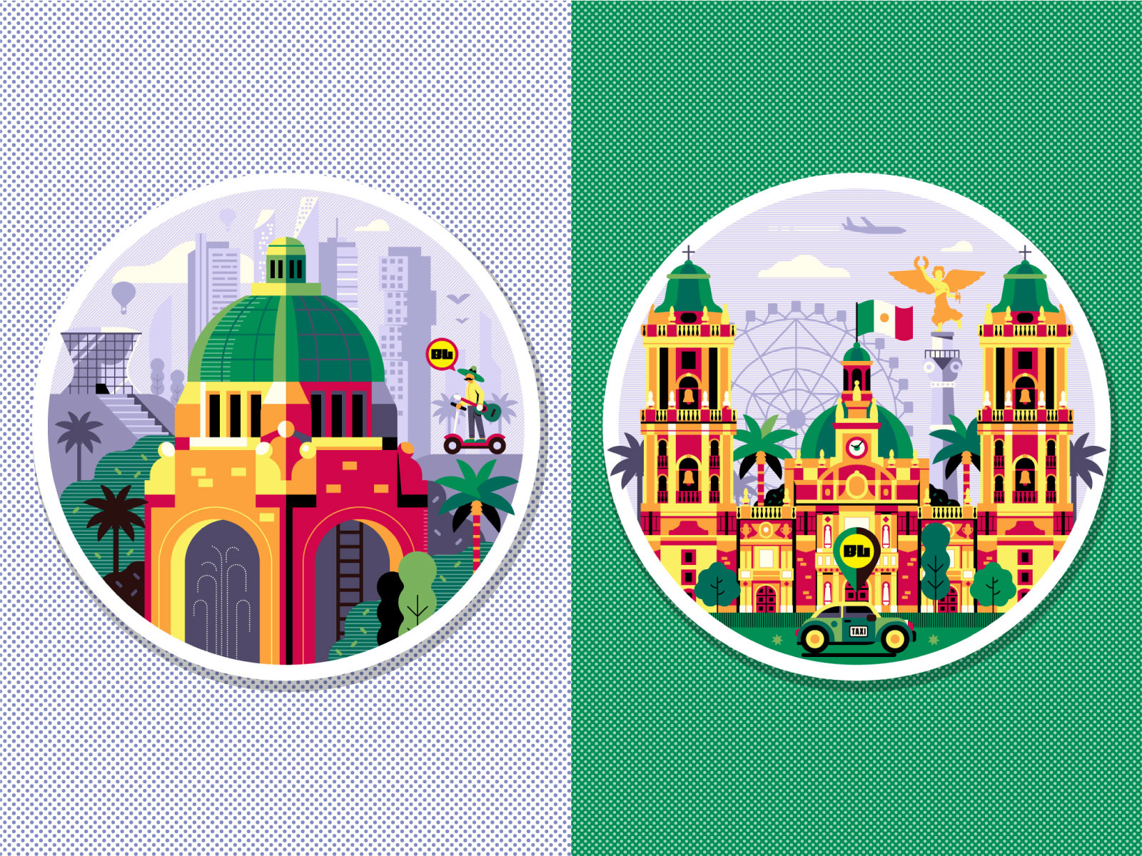 Mexico City Stickers. Vol.2 by Alex Krugli on Dribbble