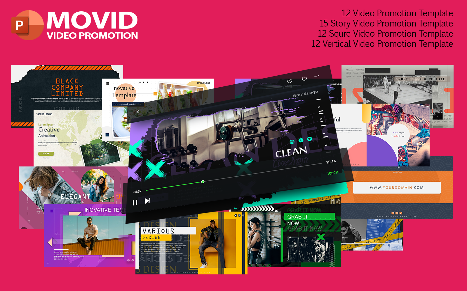 Movid Video Promotion PowerPoint Template by Mei Rizal on Dribbble