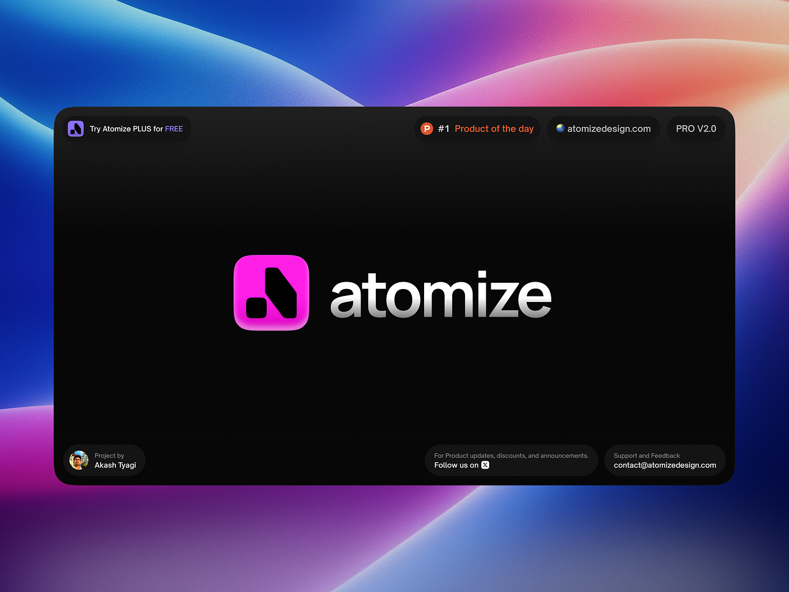Atomize PRO 2.0 🦄 by Akash Tyagi on Dribbble
