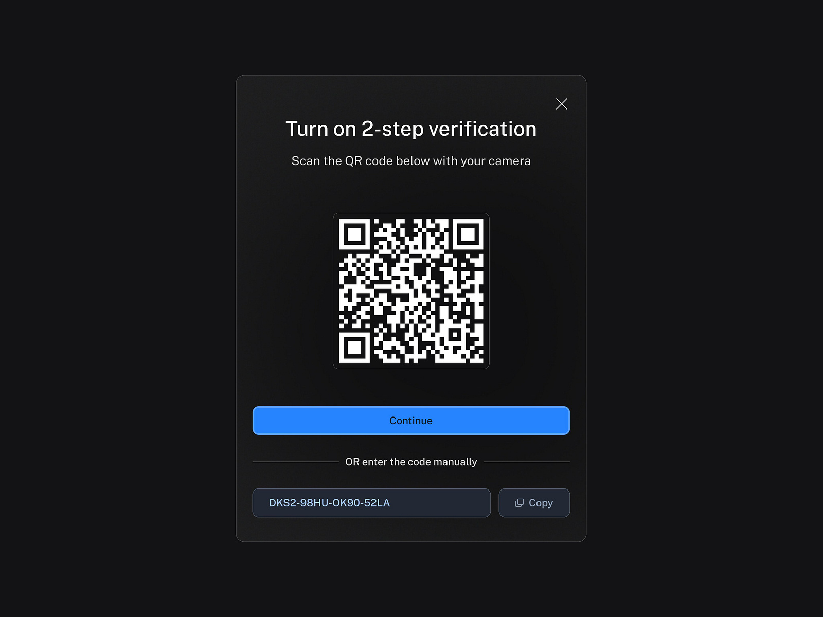 2FA Modal QR Code 🧼 by Melanie Pinilla on Dribbble