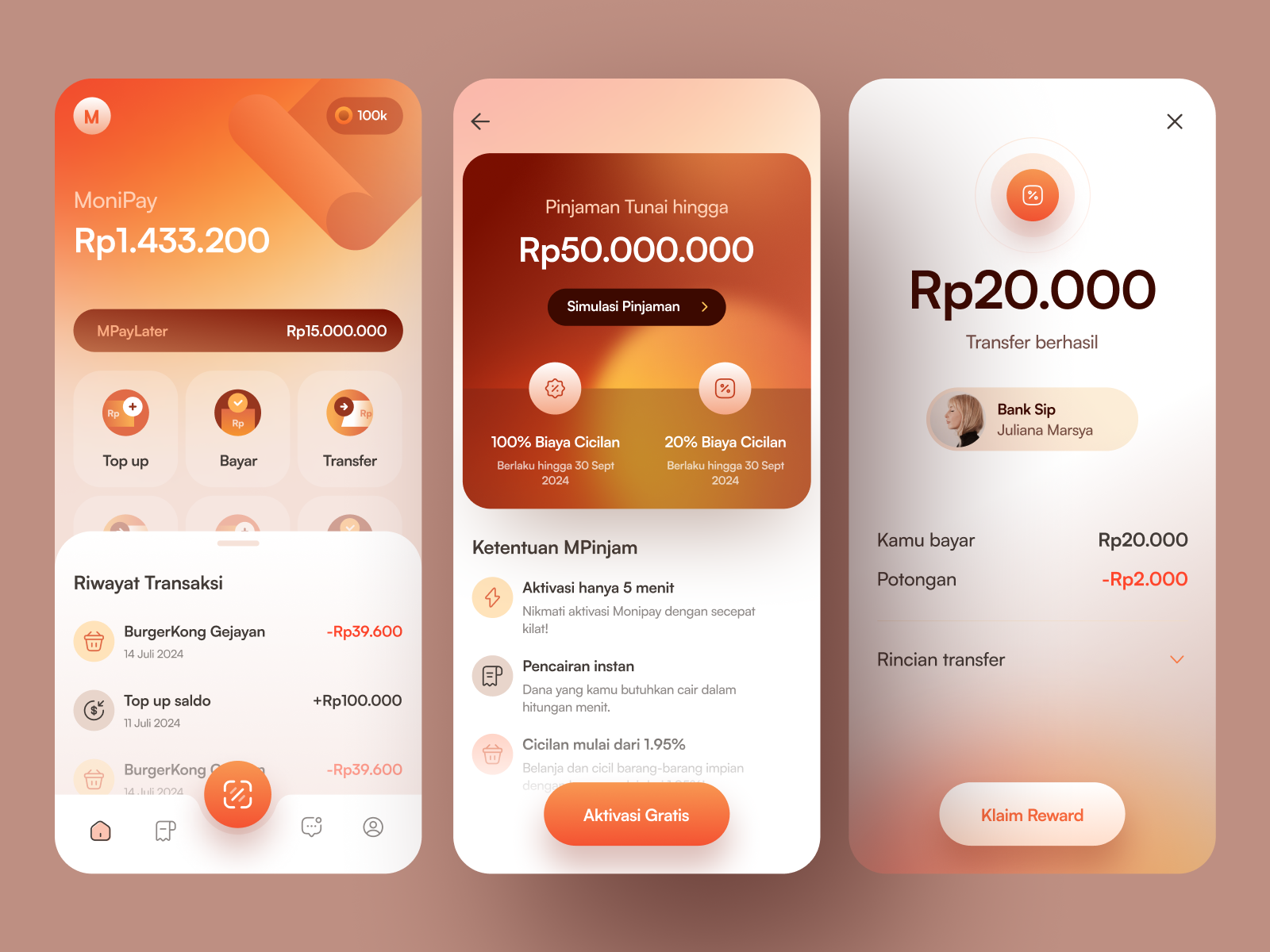 MoniPay - Digital Wallet Platform Exploration by Ghani Pradita for Paperpillar on Dribbble