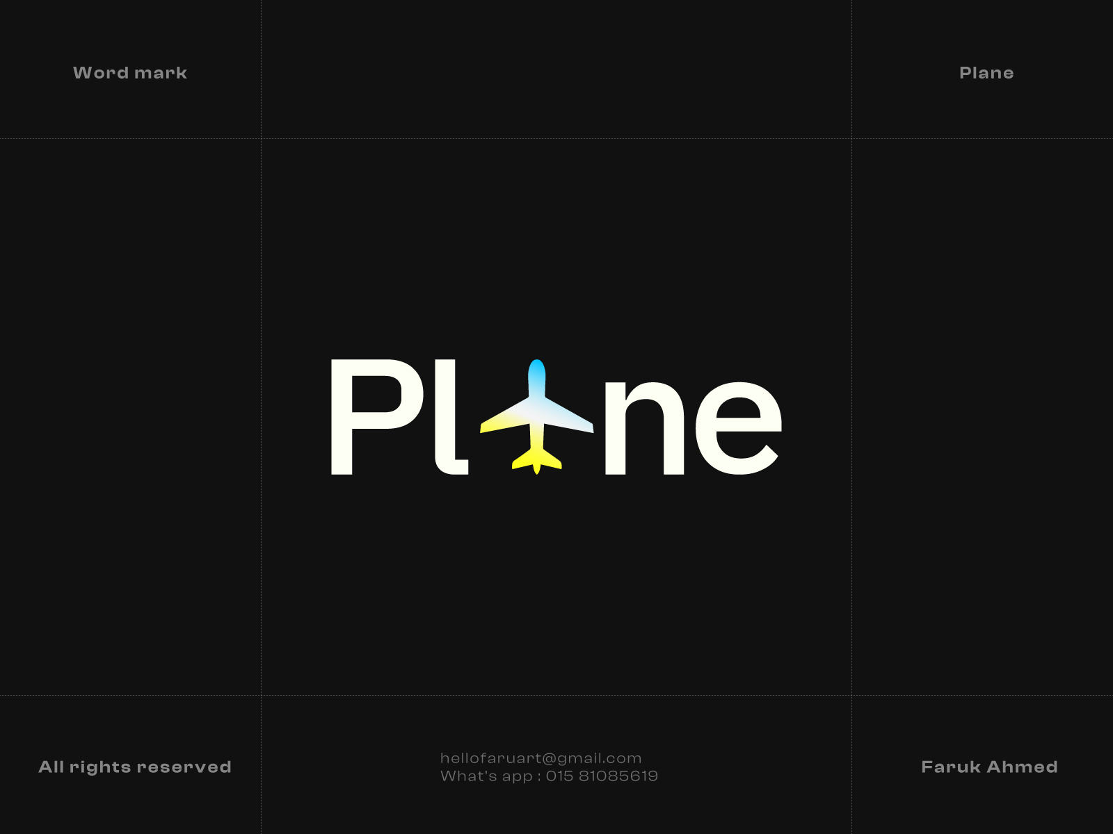 Plane | Wordmark clean minimal logo design by FaruArt on Dribbble