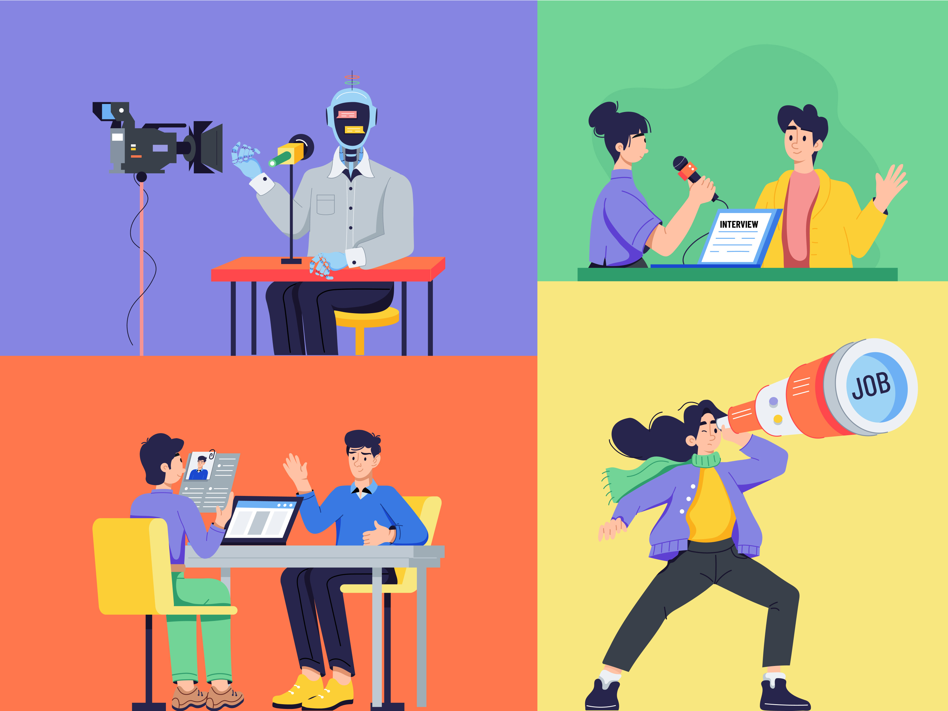 Animated Interview Illustration Set by Prosymbols for Brickclay on Dribbble