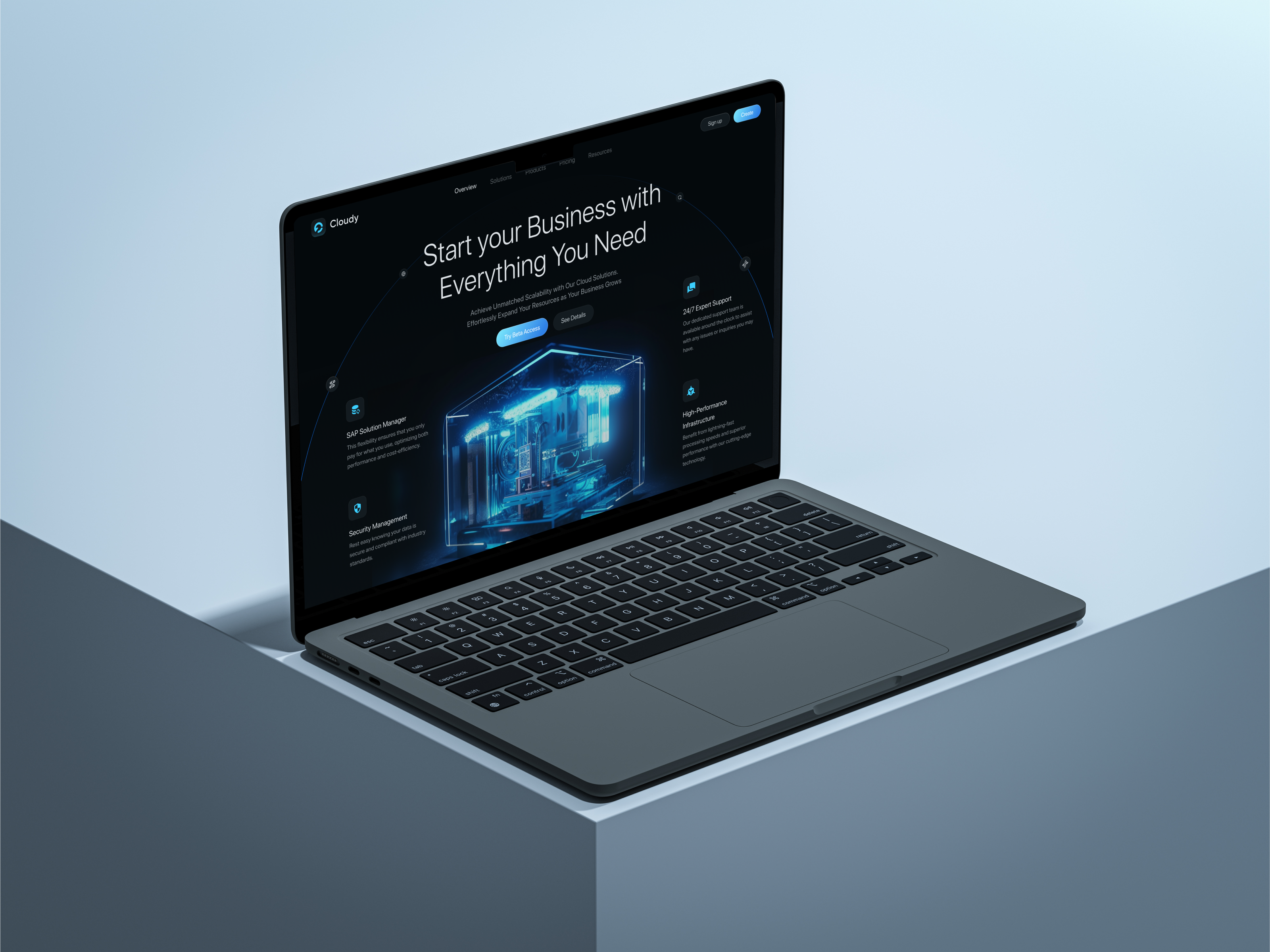 Cloudy - Cloud Database Hero Section by Dipa UI/UX for Dipa Inhouse on ...