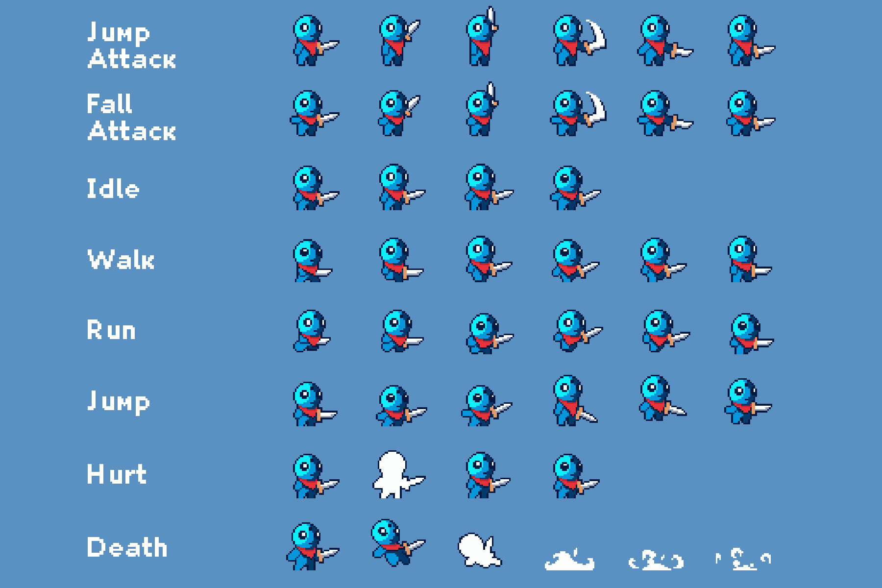 Free Tiny Pixel Hero Sprites with Melee Attacks by 2D Game Assets on ...