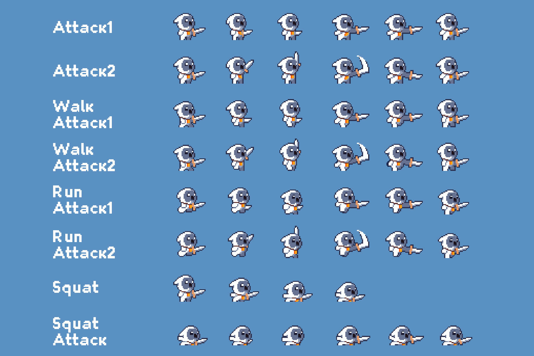 Free Tiny Pixel Hero Sprites with Melee Attacks by 2D Game Assets on ...