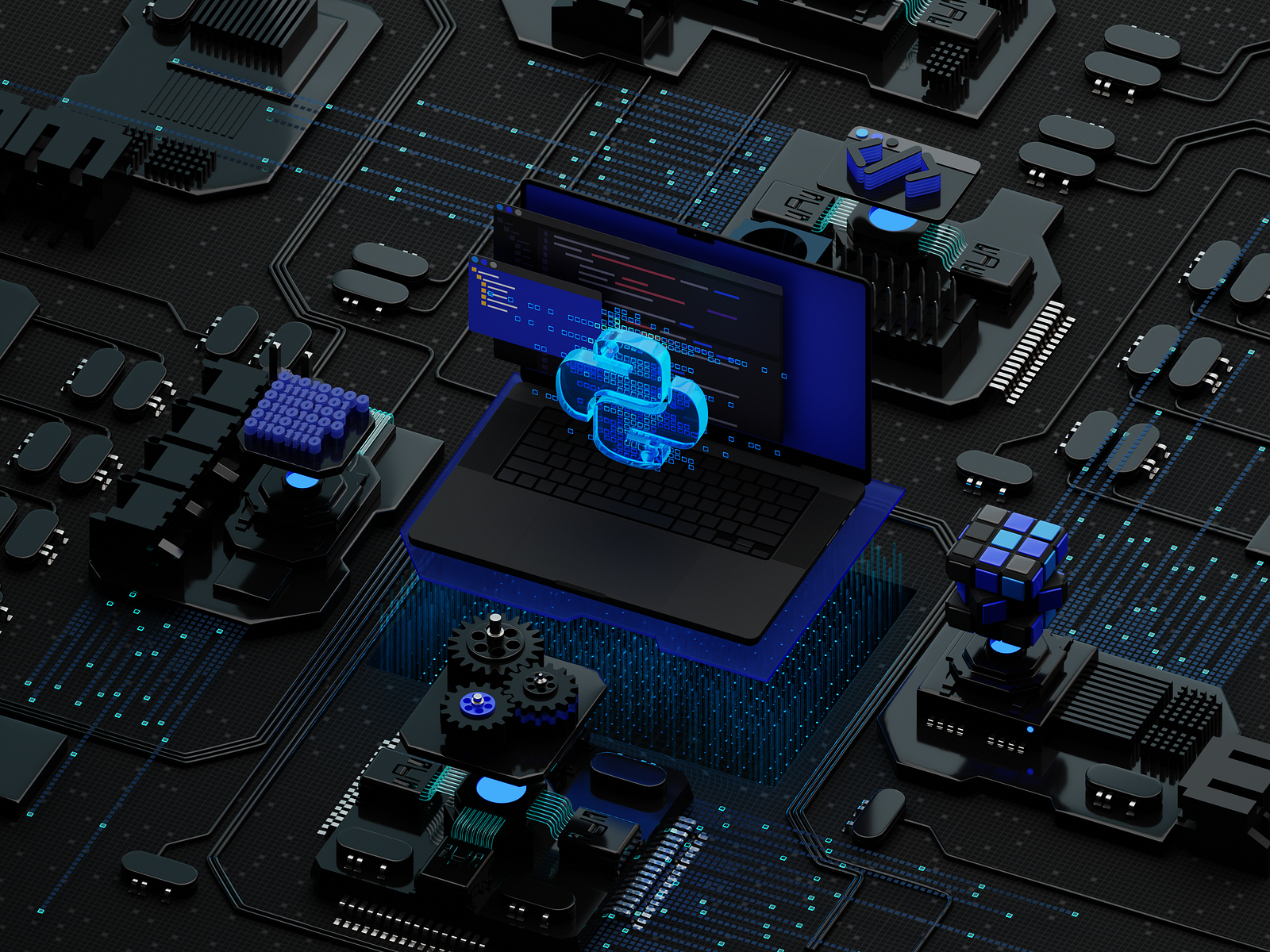 Visualizing Python: 3D Illustration of a Coding Powerhouse by Shakuro ...