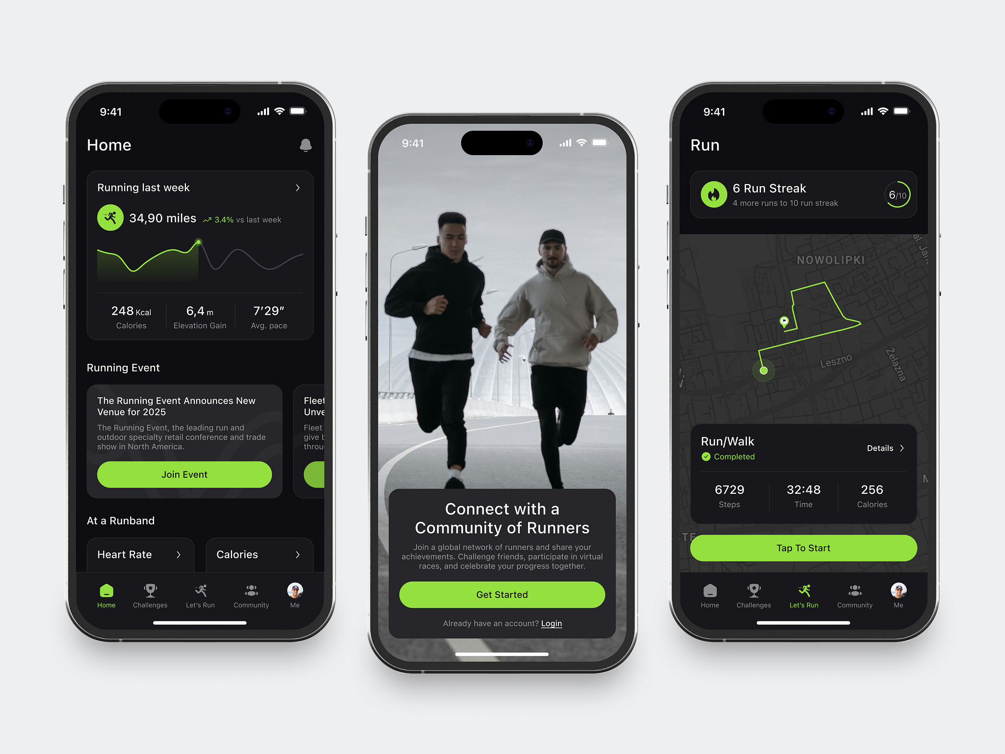 Running Mobile App Concept by Fireart UI/UX for Fireart Studio on Dribbble