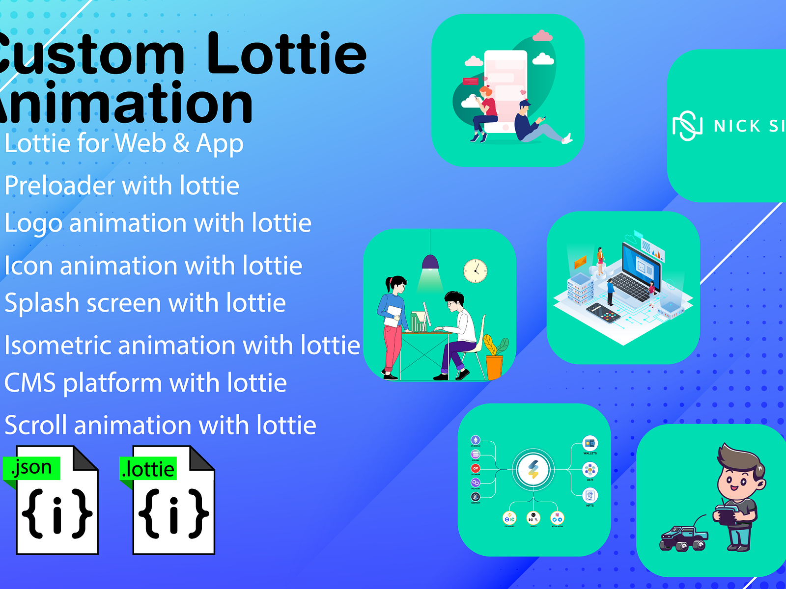 Lottie JSON animation gig image by Weblodge on Dribbble