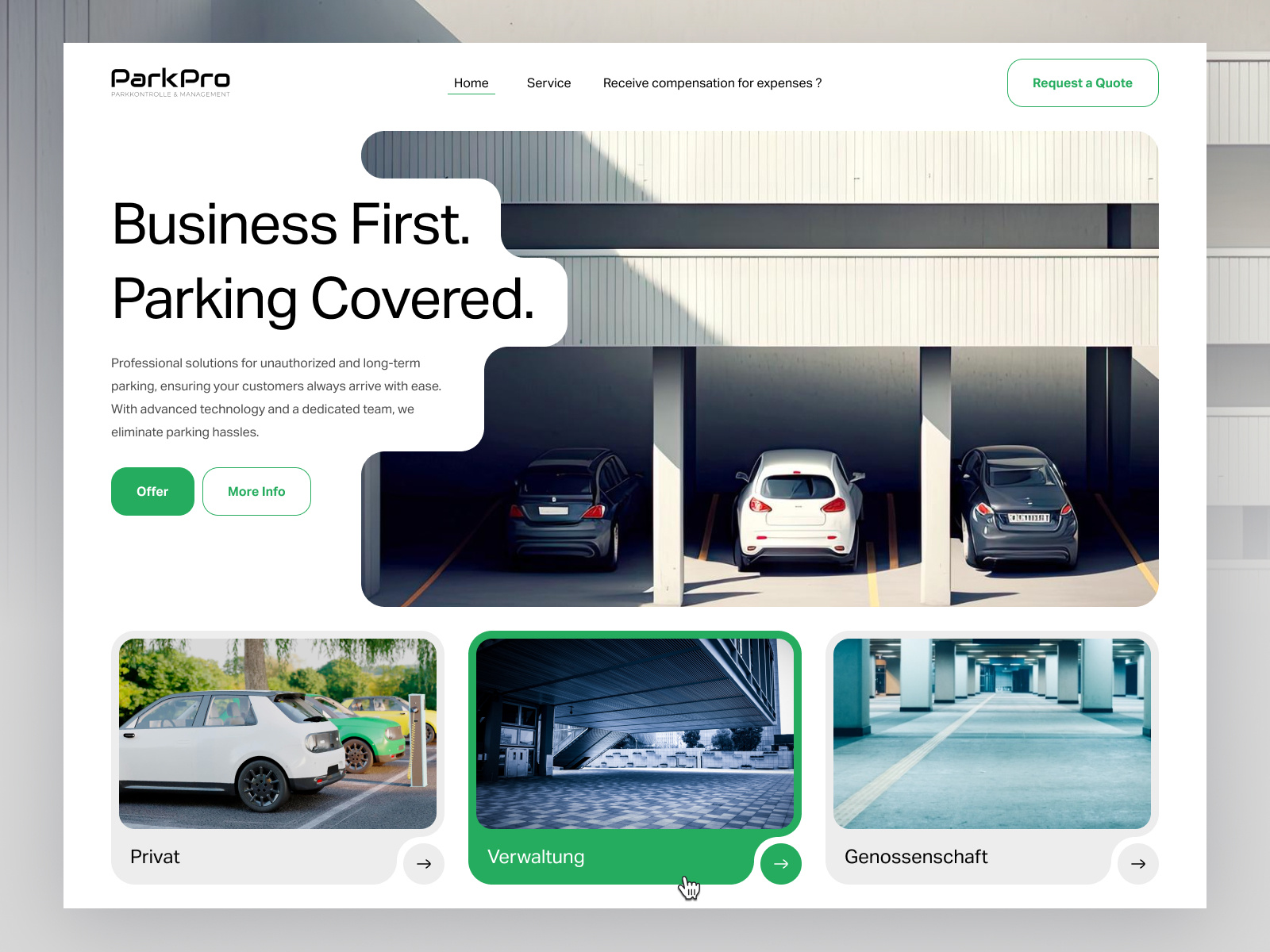 Car Parking Service Website UI by Sayeed Ahmad for Lamaspace 🔥 on Dribbble