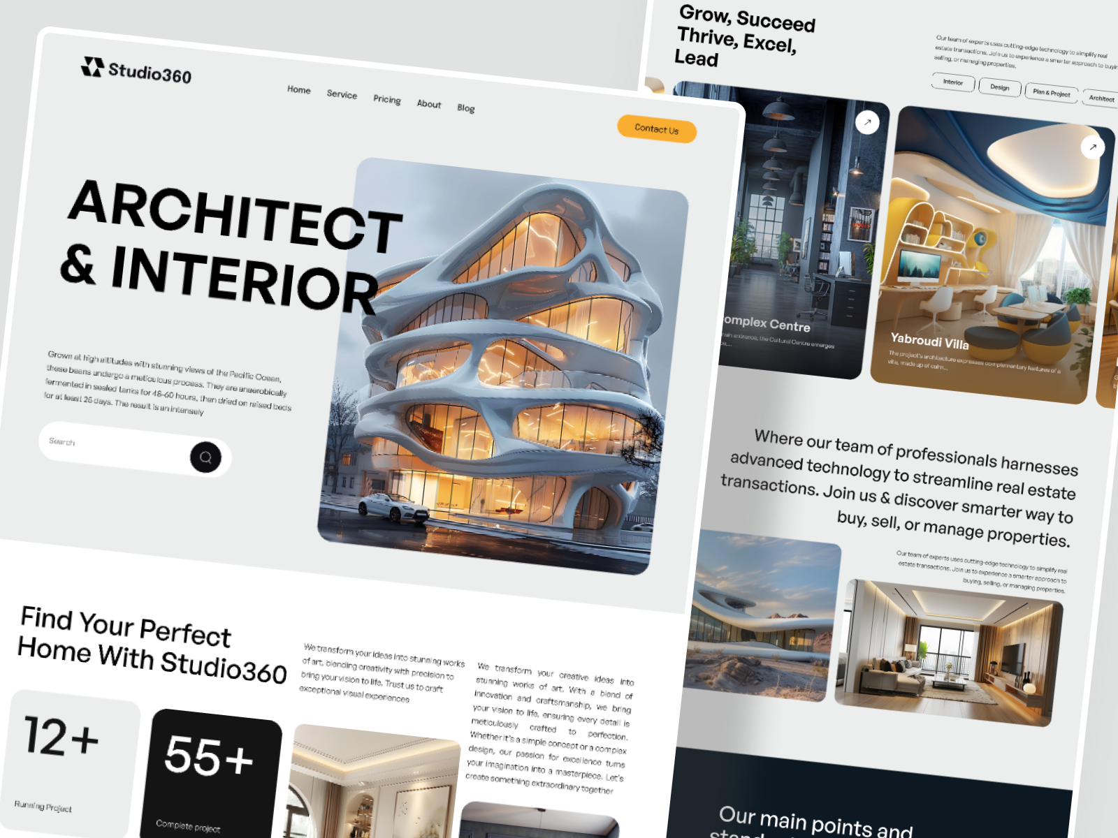 Architecture and Interior Agency Website by Techwitpro UI/UX on Dribbble