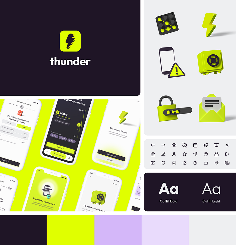 Thunder App Visual Identity by Laura*S on Dribbble