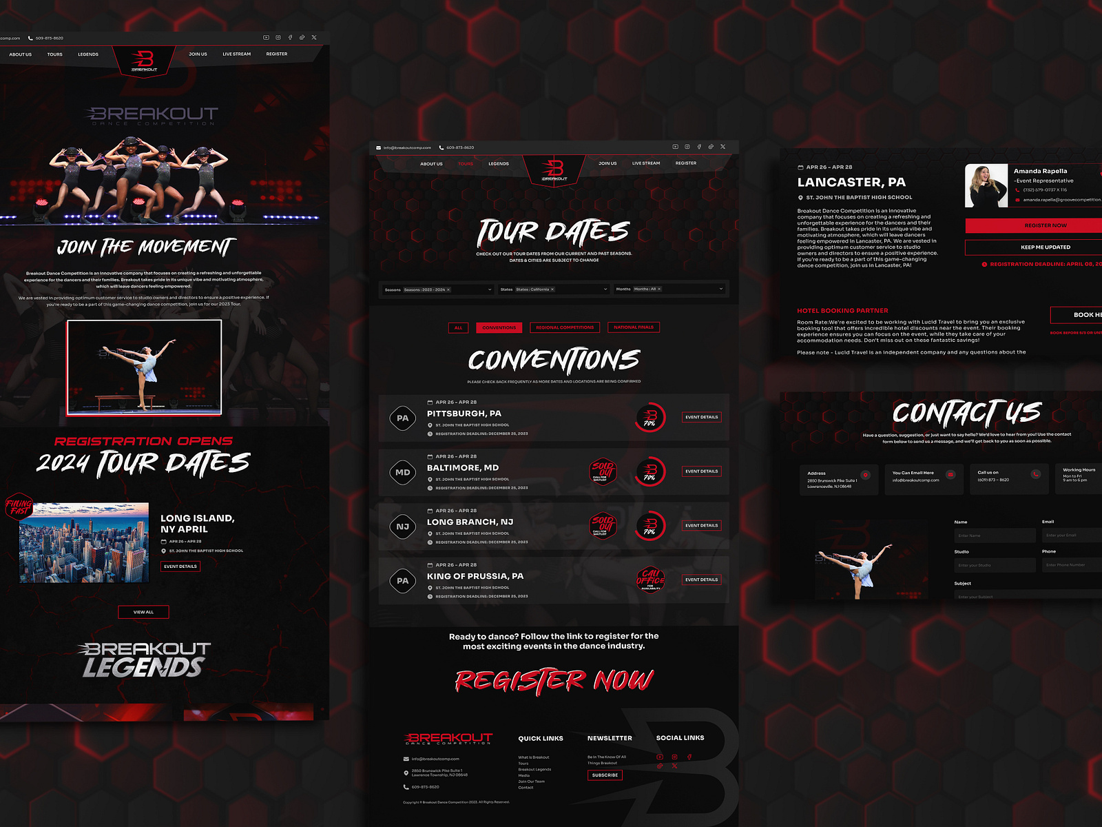 Breakout Dance Competition Website - UI/UX Design by MilinndUX on Dribbble