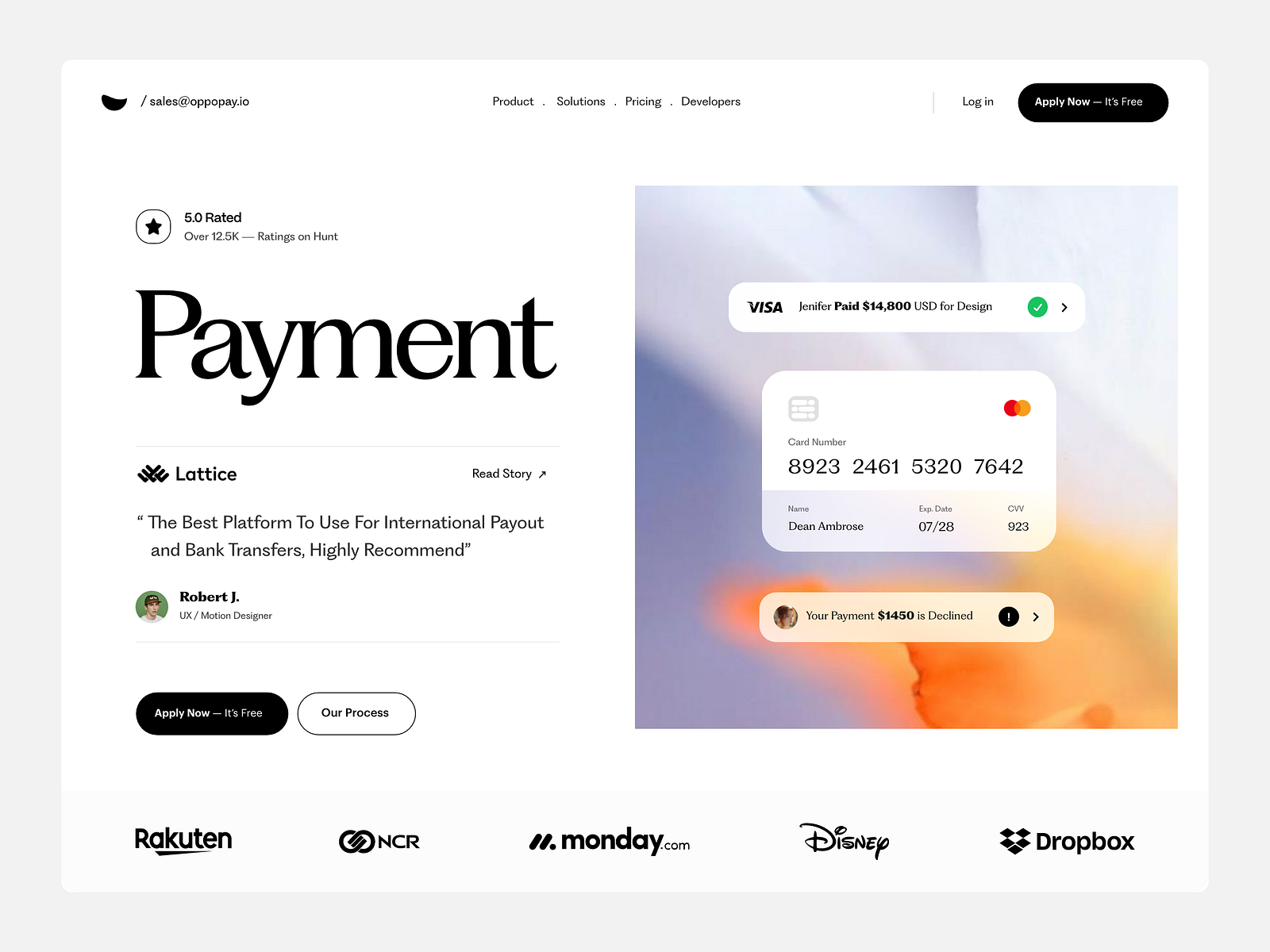 Credit Card - Landing Page by Dstudio for Dstudio Agency on Dribbble