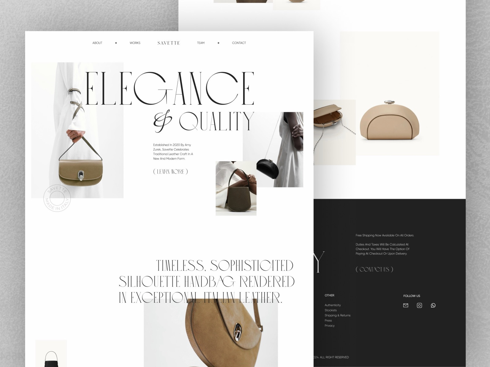 Savette - Luxury Bag Online Shop Minimalist Website Design by LAIN UI ...