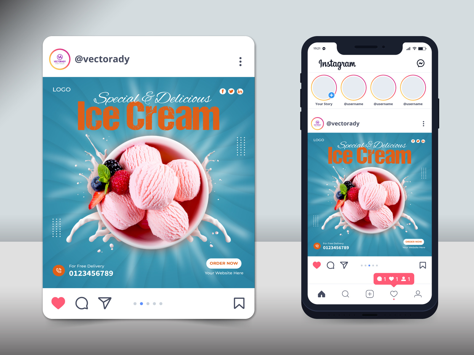 creative food social media post design by Kulsuma Begum on Dribbble