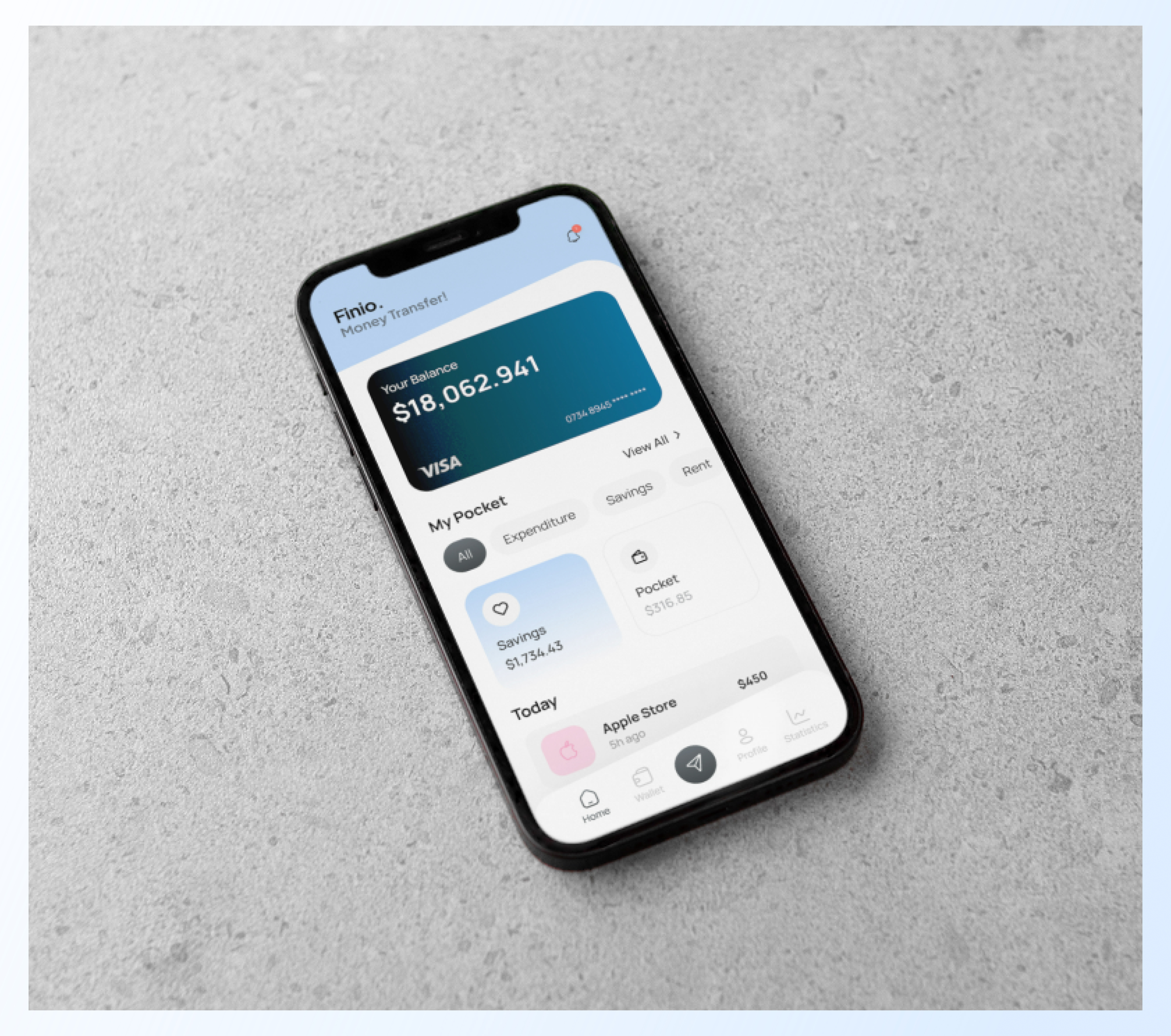 Finio - Bank App User Interface by Muhammad Osama Baig on Dribbble