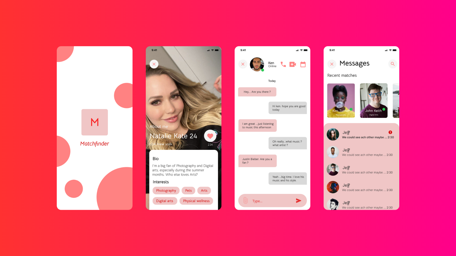 Matchfinder app design by Victor Abdul on Dribbble