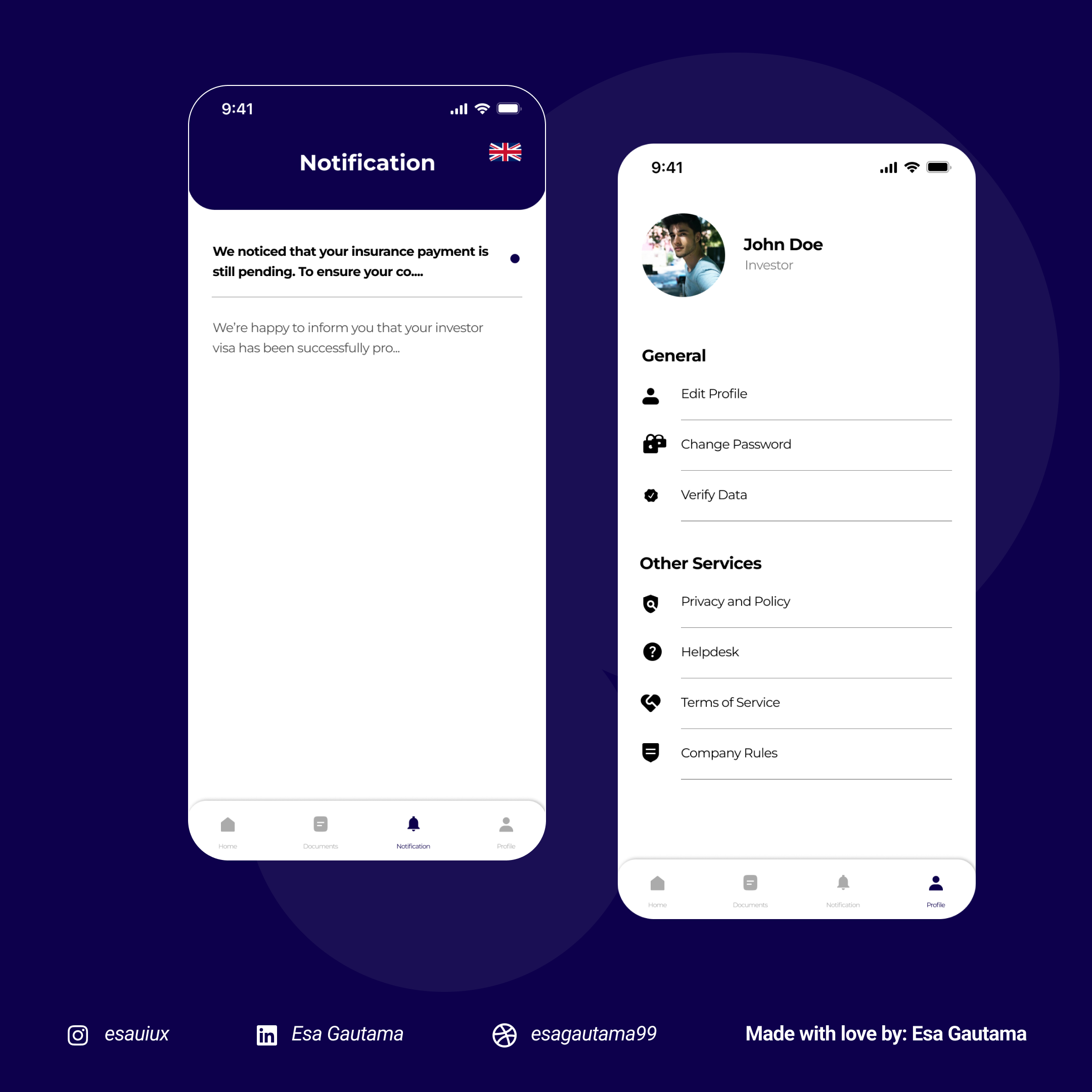 Visa App UI Design by Esa on Dribbble