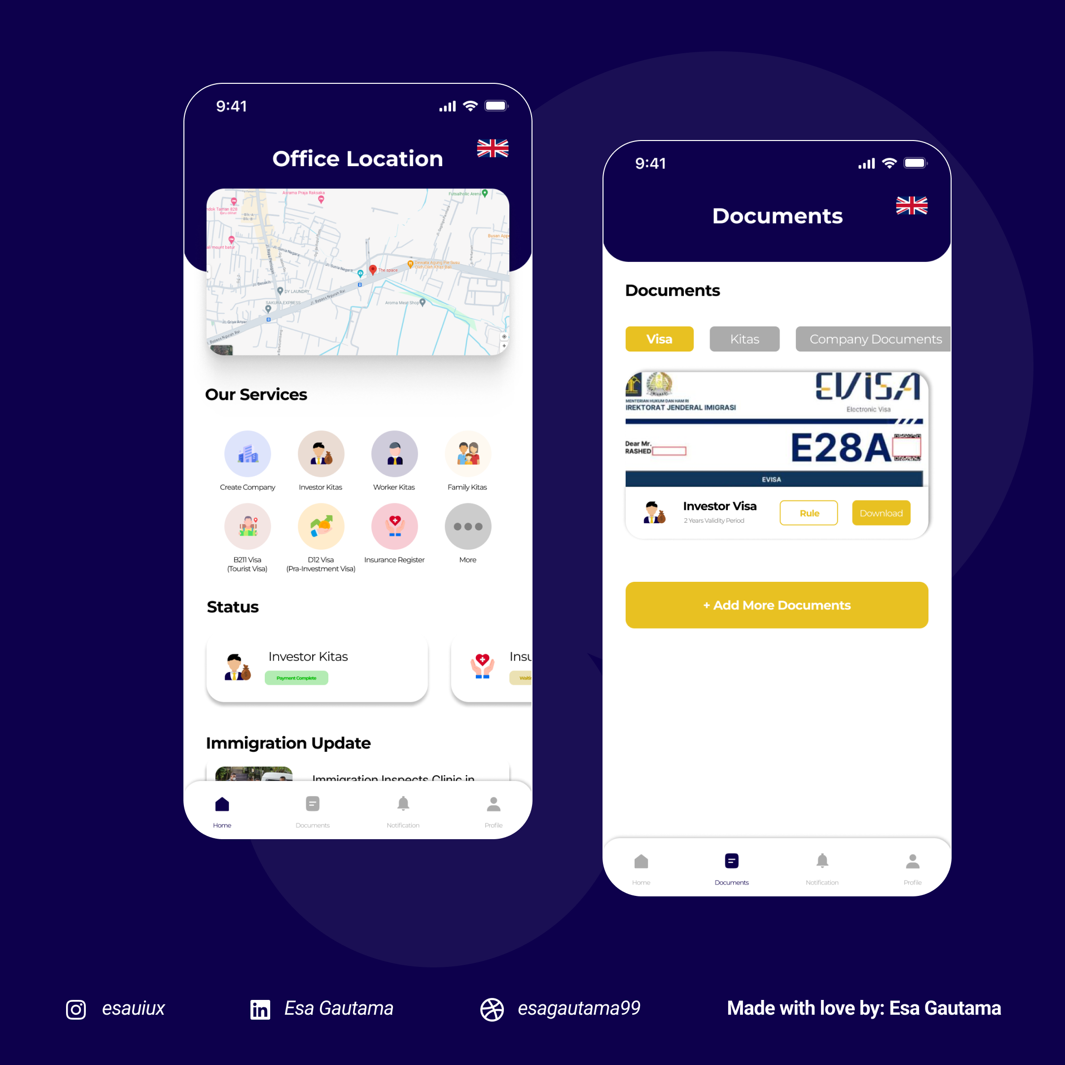 Visa App UI Design by Esa on Dribbble