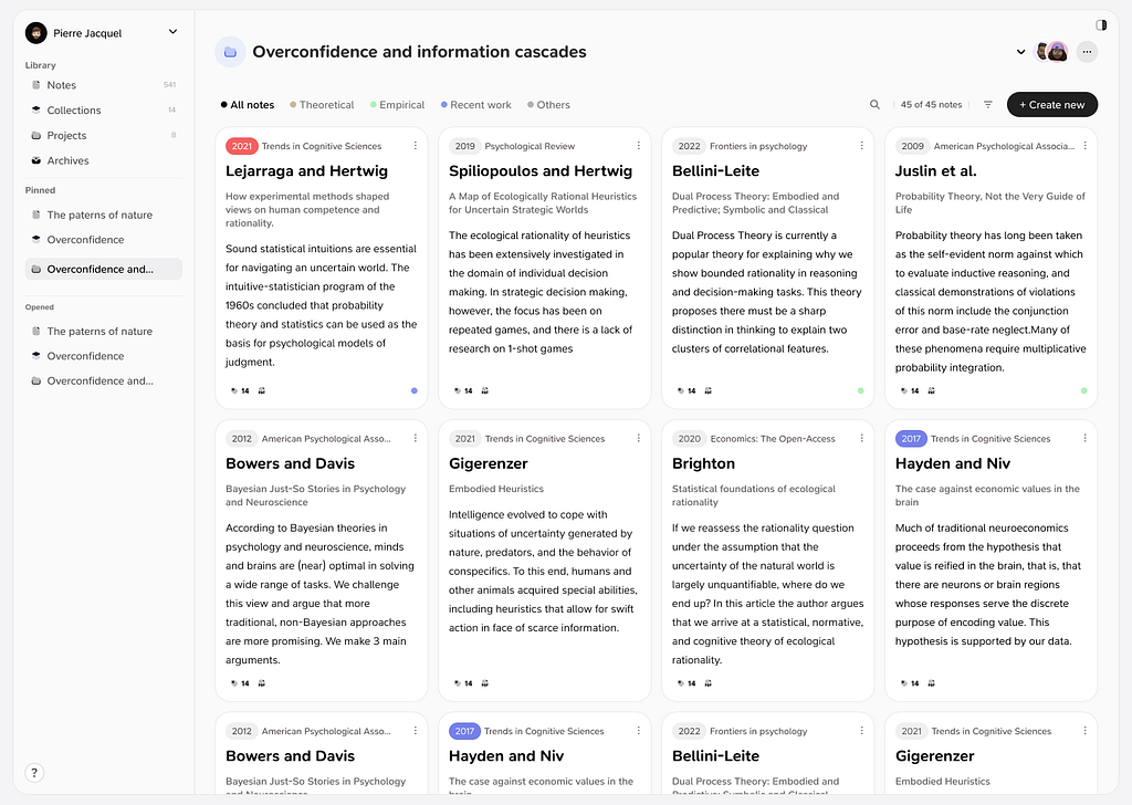 Note taking app for academics by Pierre Jacquel on Dribbble