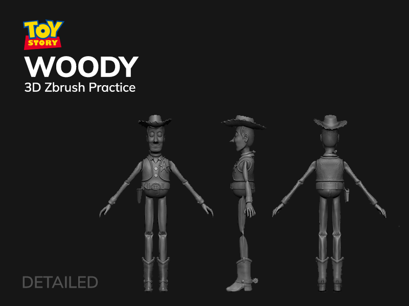 WOODY - toy story | 3D sculpt practice by Trâm Bùi on Dribbble