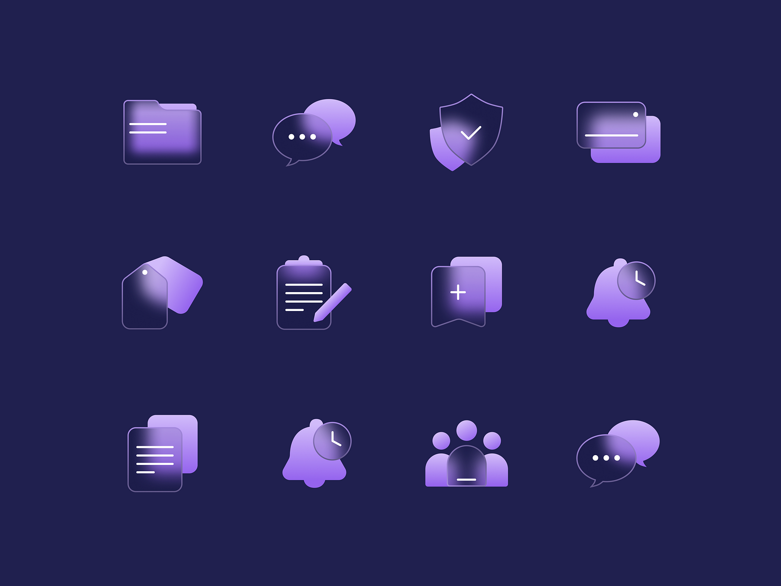 Glassmorphism Icons by Kamila Gawor on Dribbble