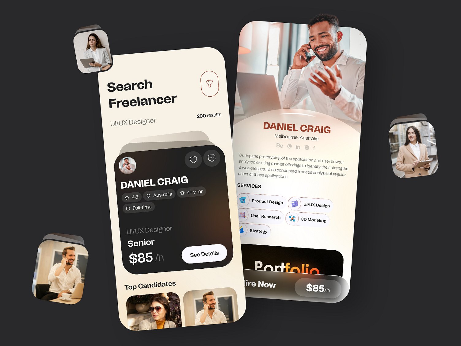 Freelance Mobile App Design - Freelancer App by aPurple on Dribbble