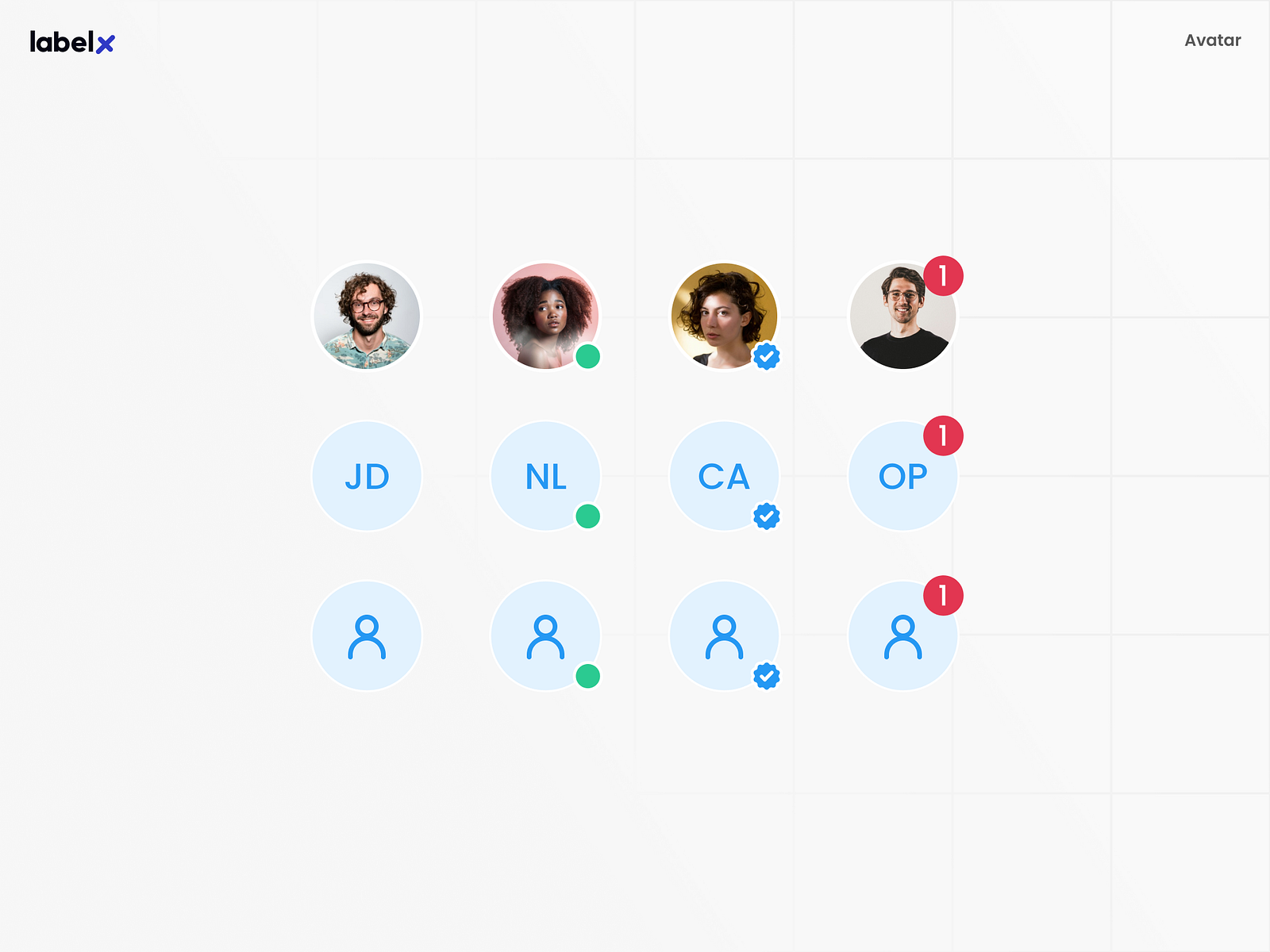 Avatar UI Component by LabelX on Dribbble