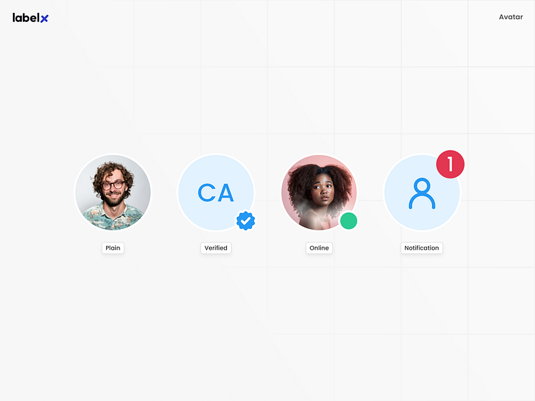 Avatar UI Component by LabelX on Dribbble