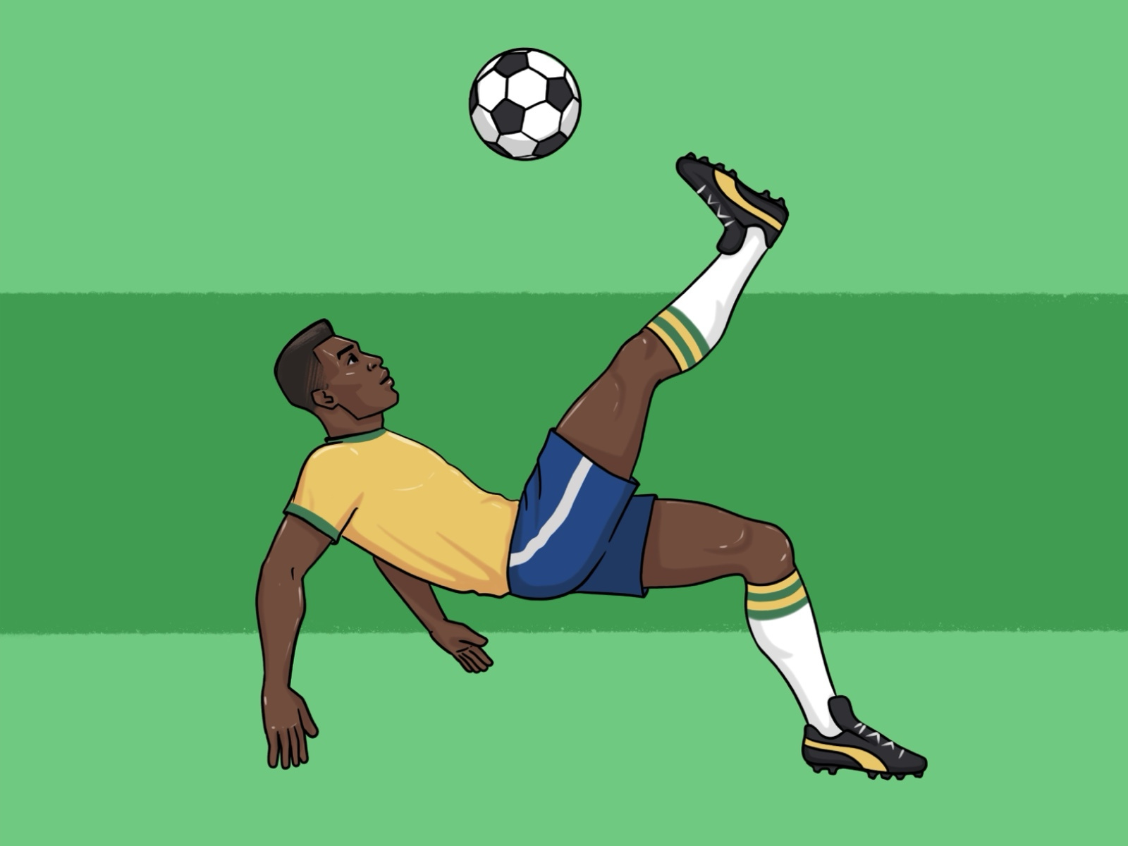 Pele illustration for the book about football. Character design by ...
