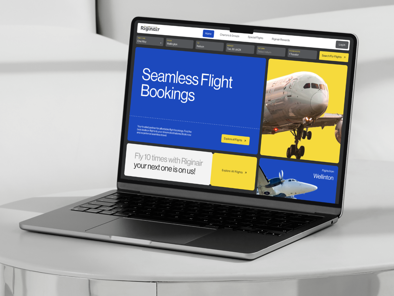 Clean and intuitive flight booking interface - Riginair by Janarthan C ...