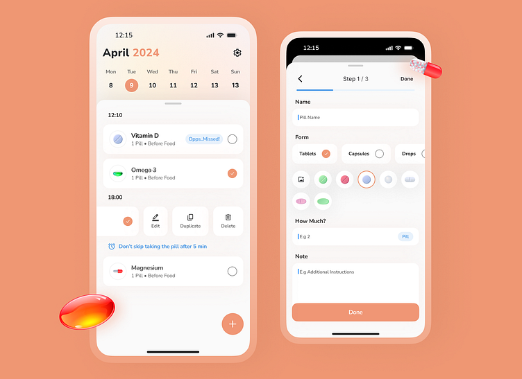 Organization of medication intake app by Volodymyr Sergeev | ⭐vaered on ...