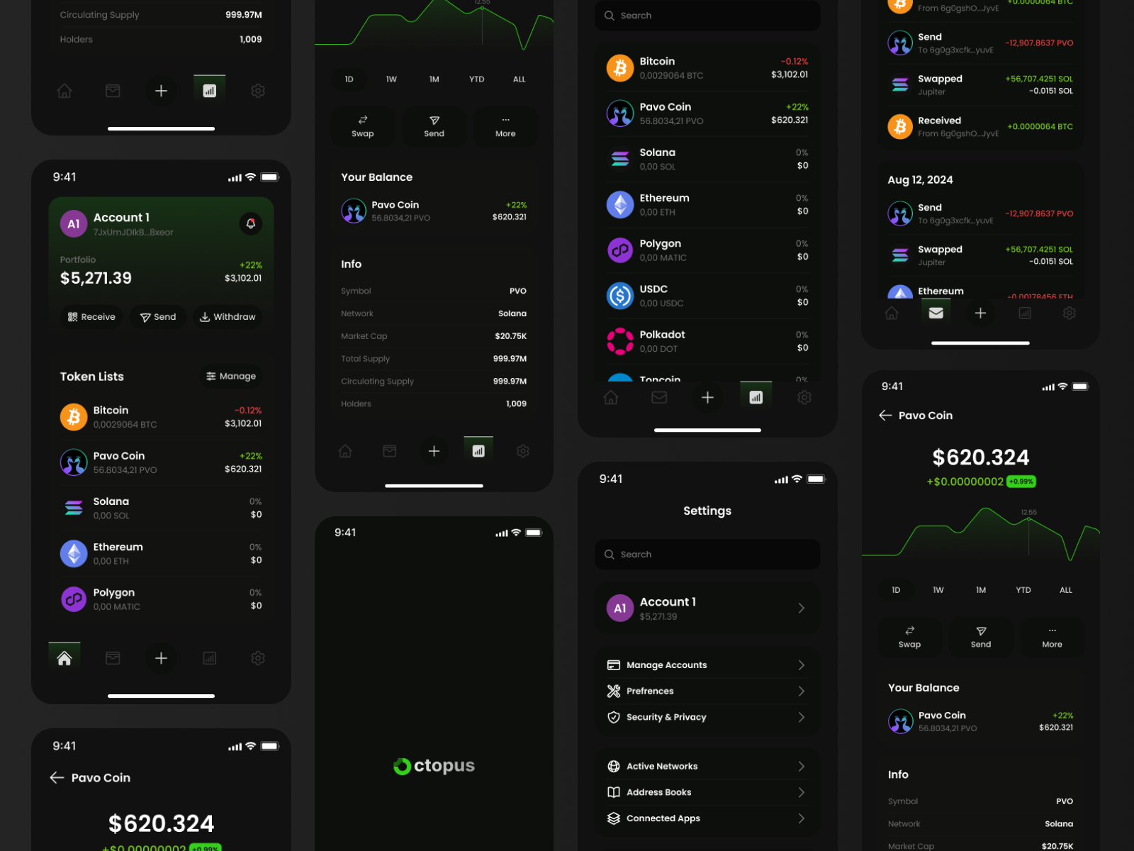 Octopus - Crypto Wallet Mobile App Design by Omi Gusty Rifani on Dribbble