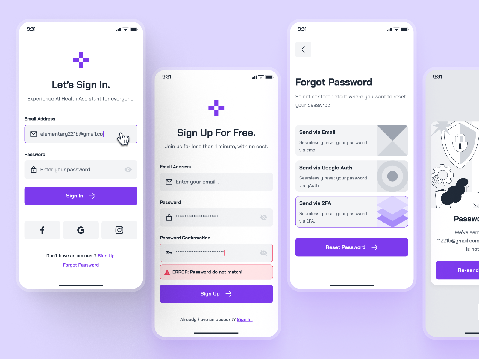 turing UI Kit: AI Smart Healthcare App | Sign In/Sign Up Auth UI by strangehelix on Dribbble