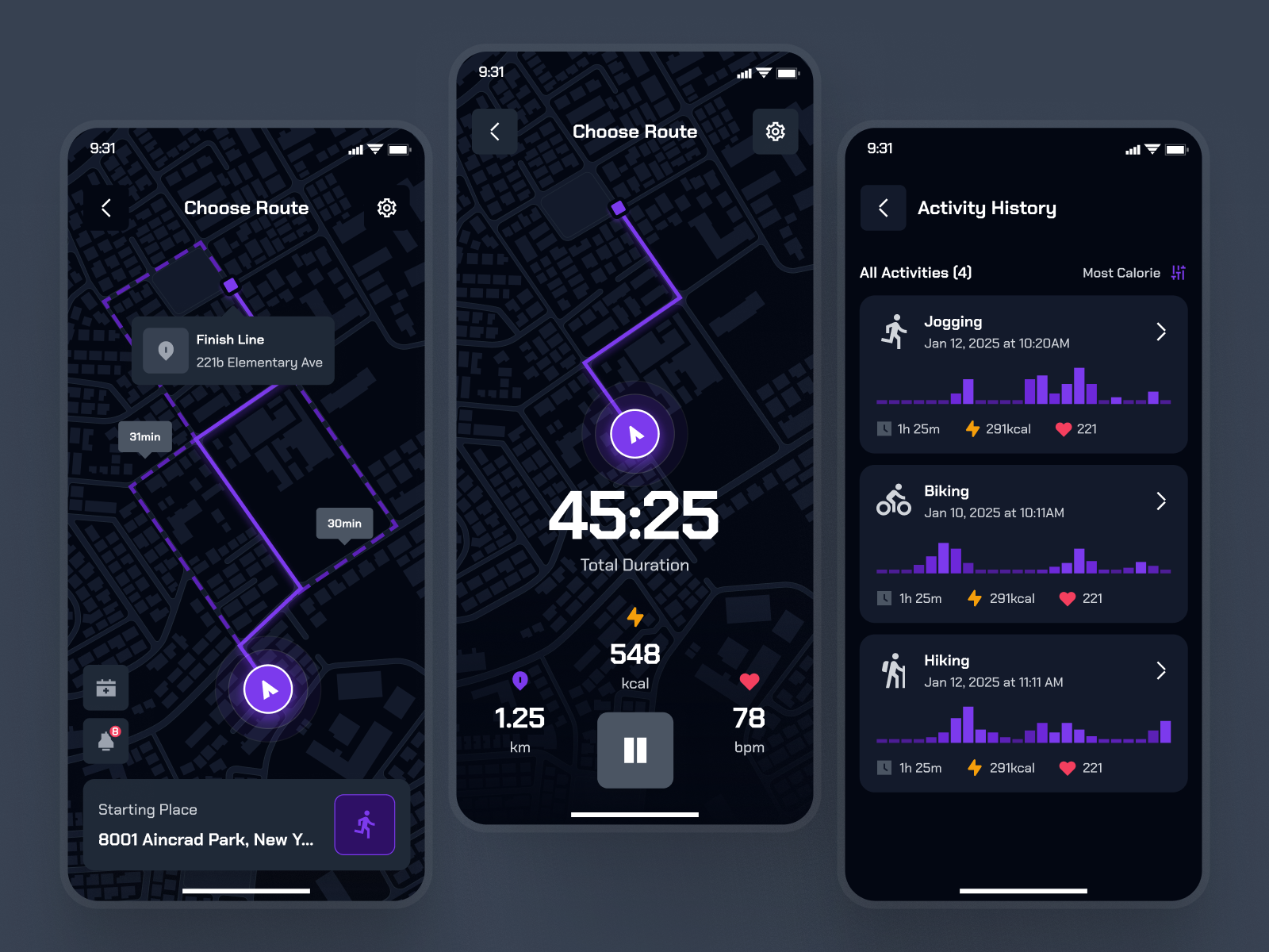 turing UI Kit: AI Smart Healthcare App | Activity Run Tracker UI by strangehelix on Dribbble