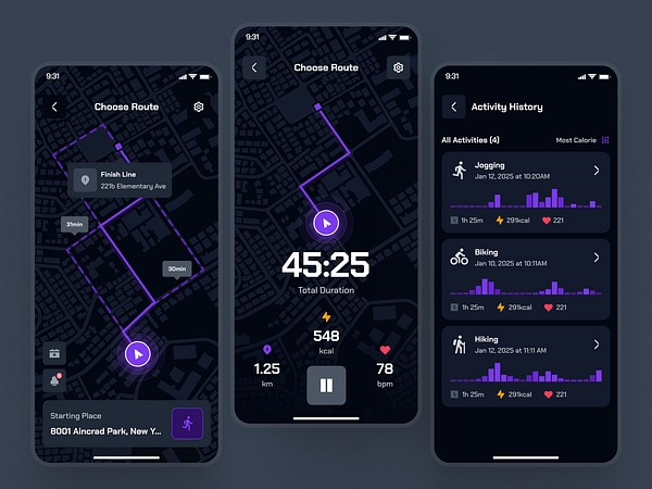 turing UI Kit: AI Smart Healthcare App | Activity Run Tracker UI by strangehelix on Dribbble