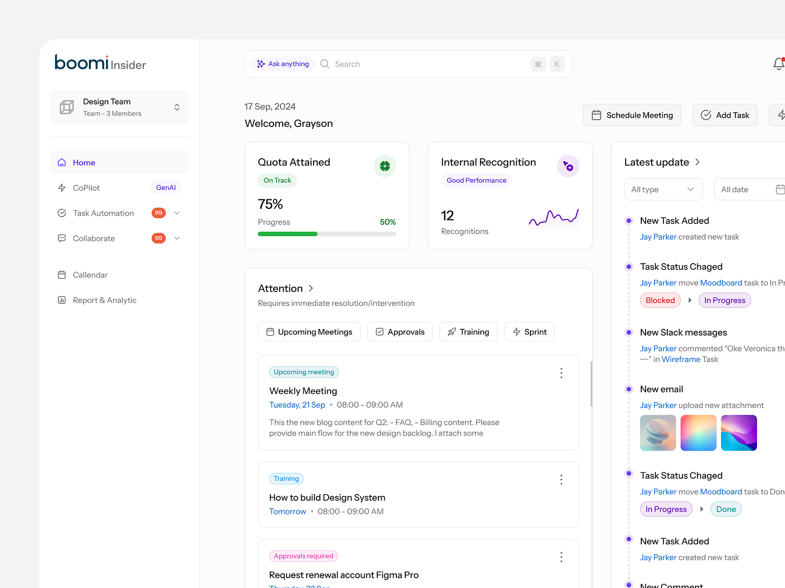 Boomi Insider (Web-App SaaS Dashboard) by Giga Tetuko on Dribbble