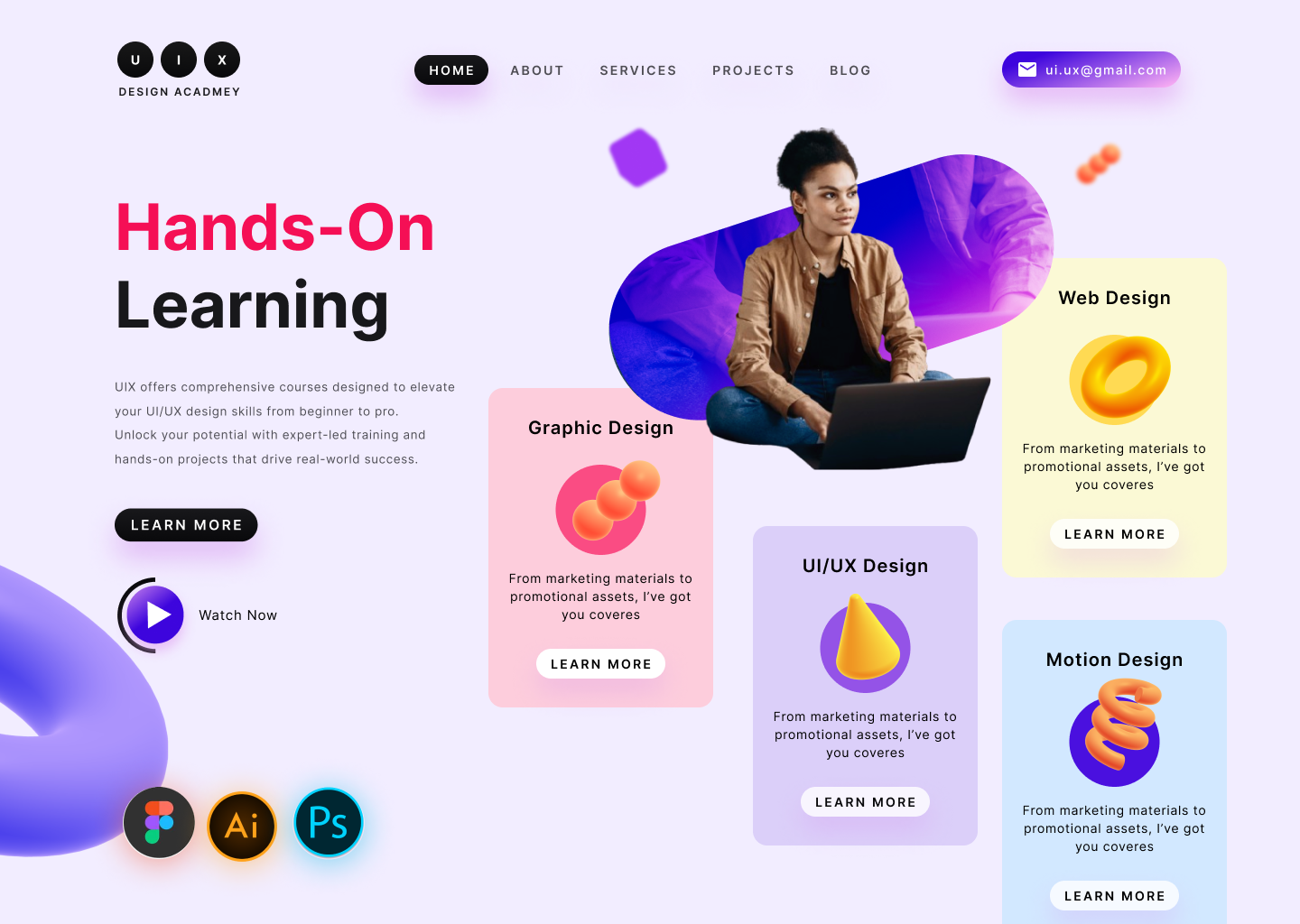 UIX Landing Page Design - Day 3 Challenge 🚀 by shruti on Dribbble