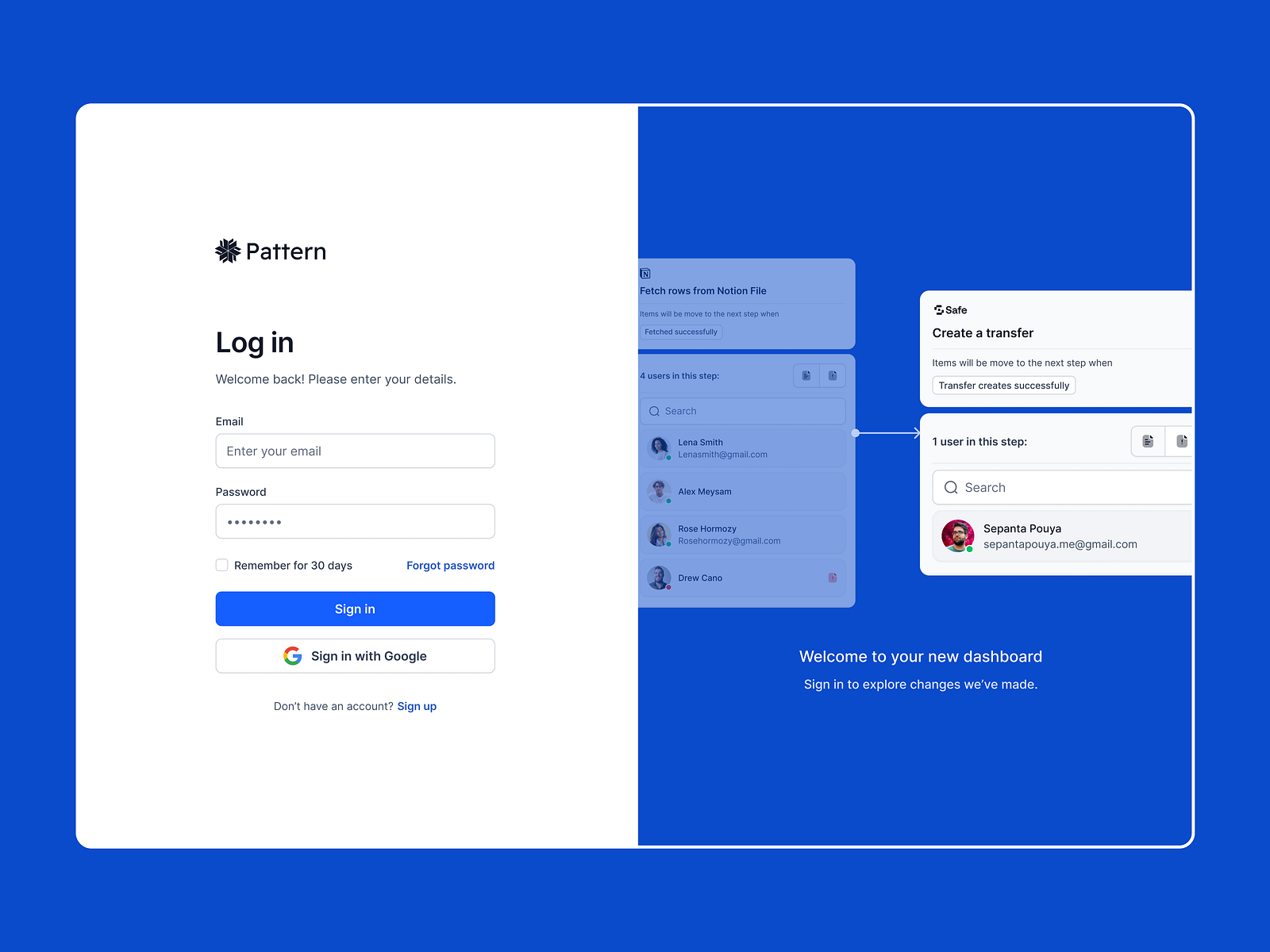 Pattern Login Page design by Sepanta Pouya on Dribbble