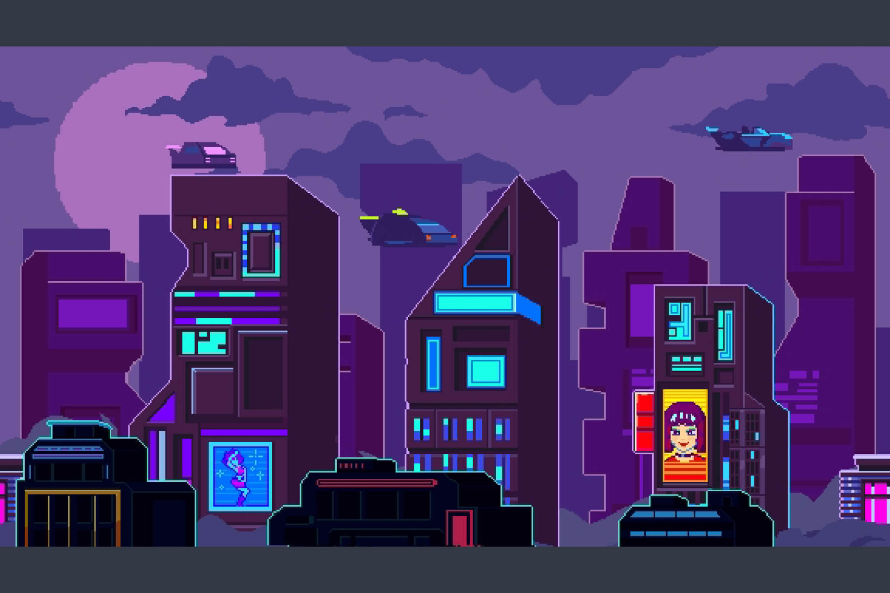 Free Futuristic City Pixel Art Backgrounds by 2D Game Assets on Dribbble