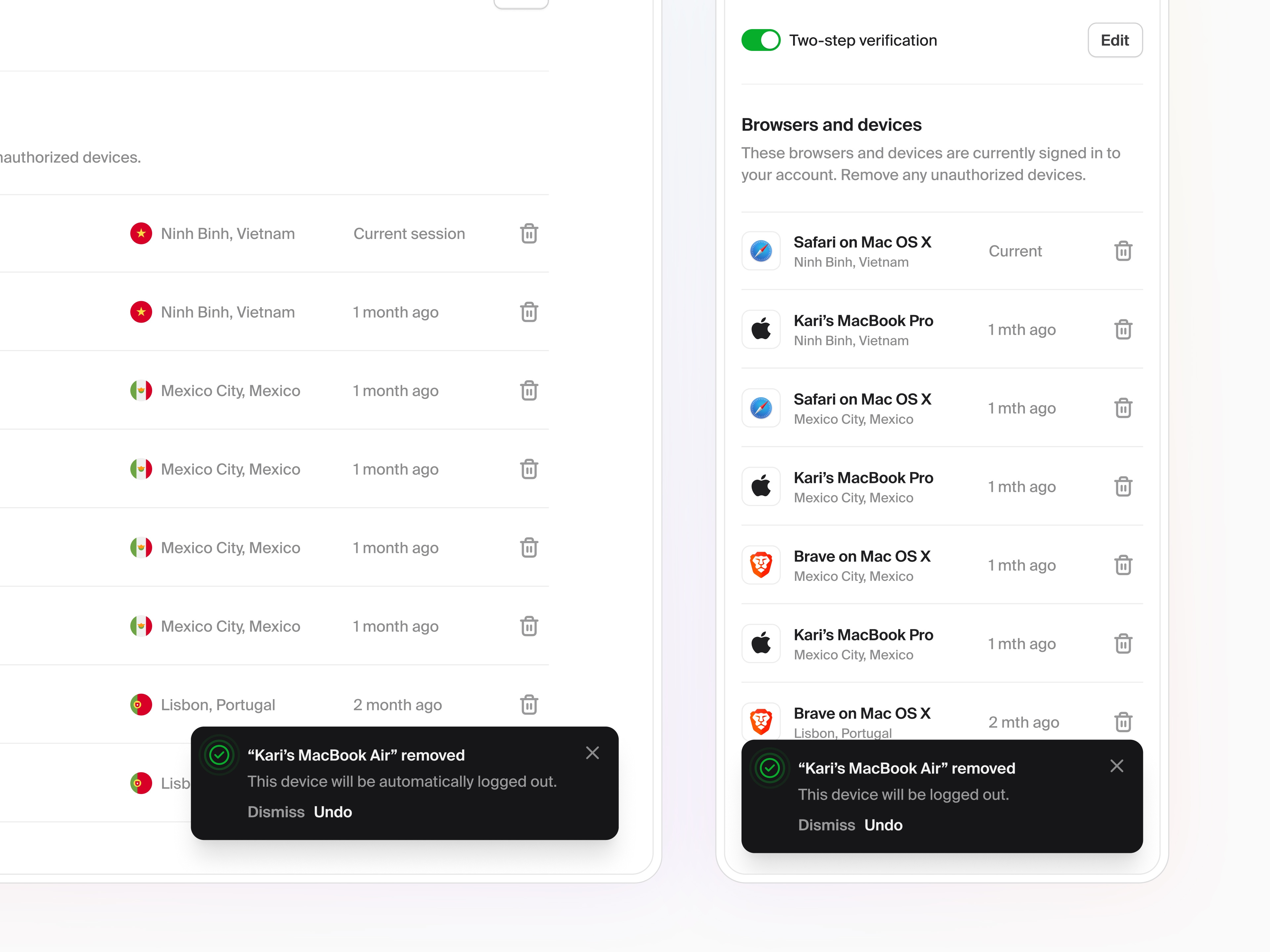 Security settings — Untitled UI by Jordan Hughes® on Dribbble
