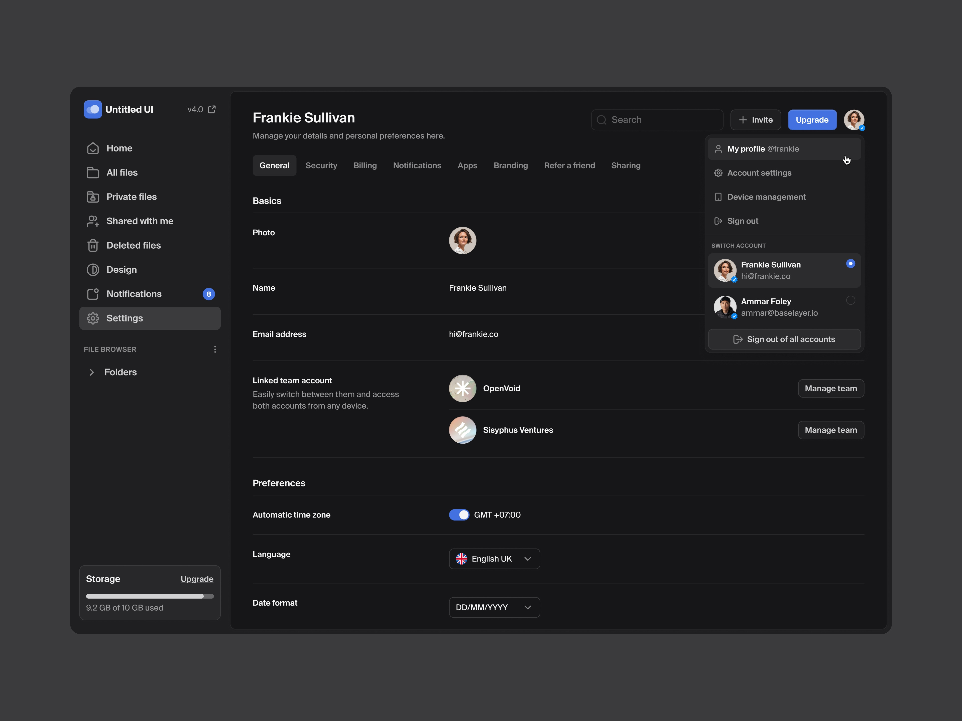 User dropdown — Untitled UI by Jordan Hughes® on Dribbble