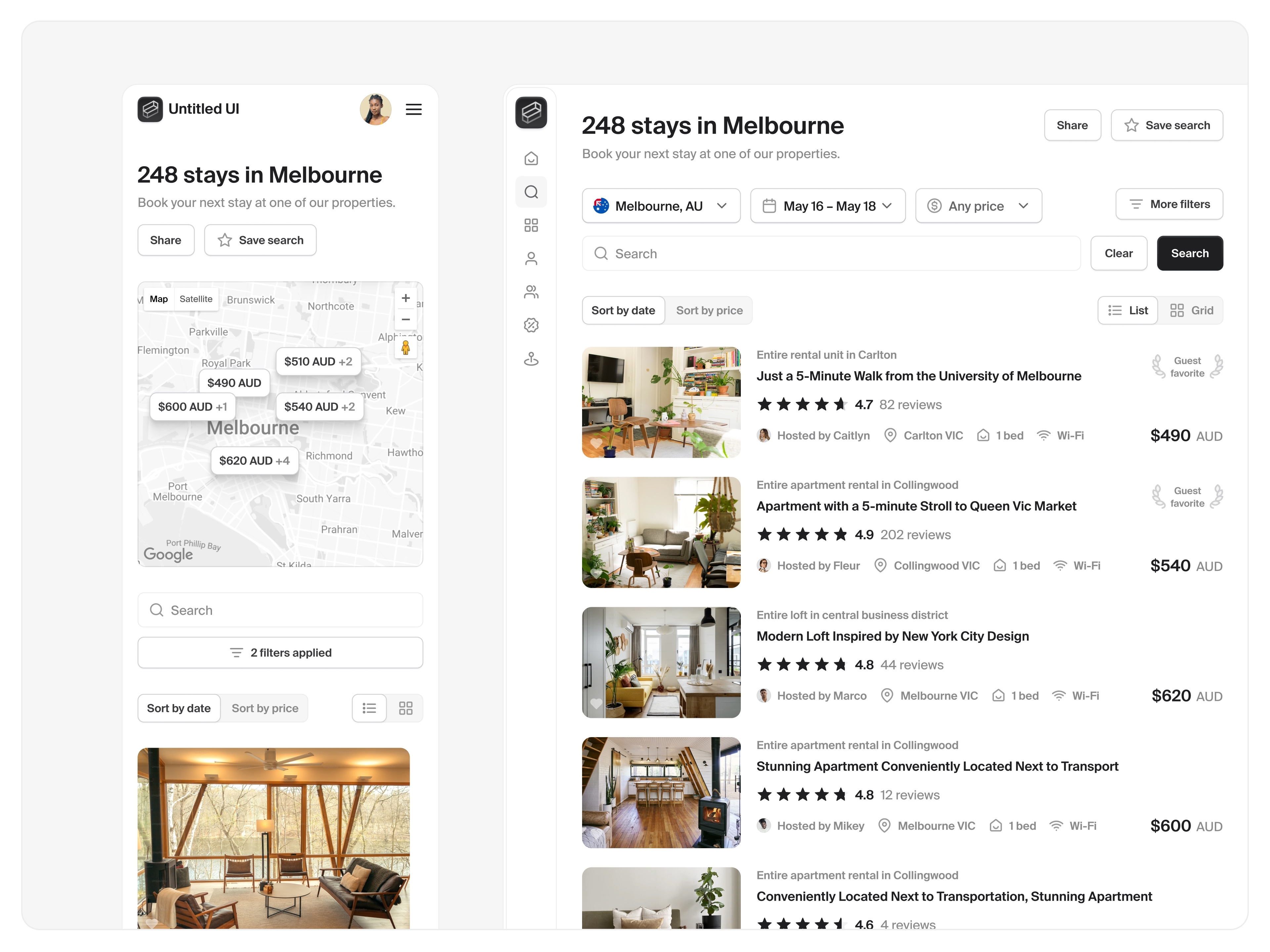 Airbnb concept — Untitled UI by Jordan Hughes® on Dribbble