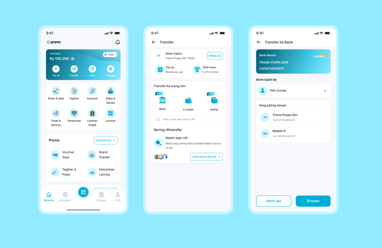 GoPay App Revamp by Triana Puspa Sari on Dribbble