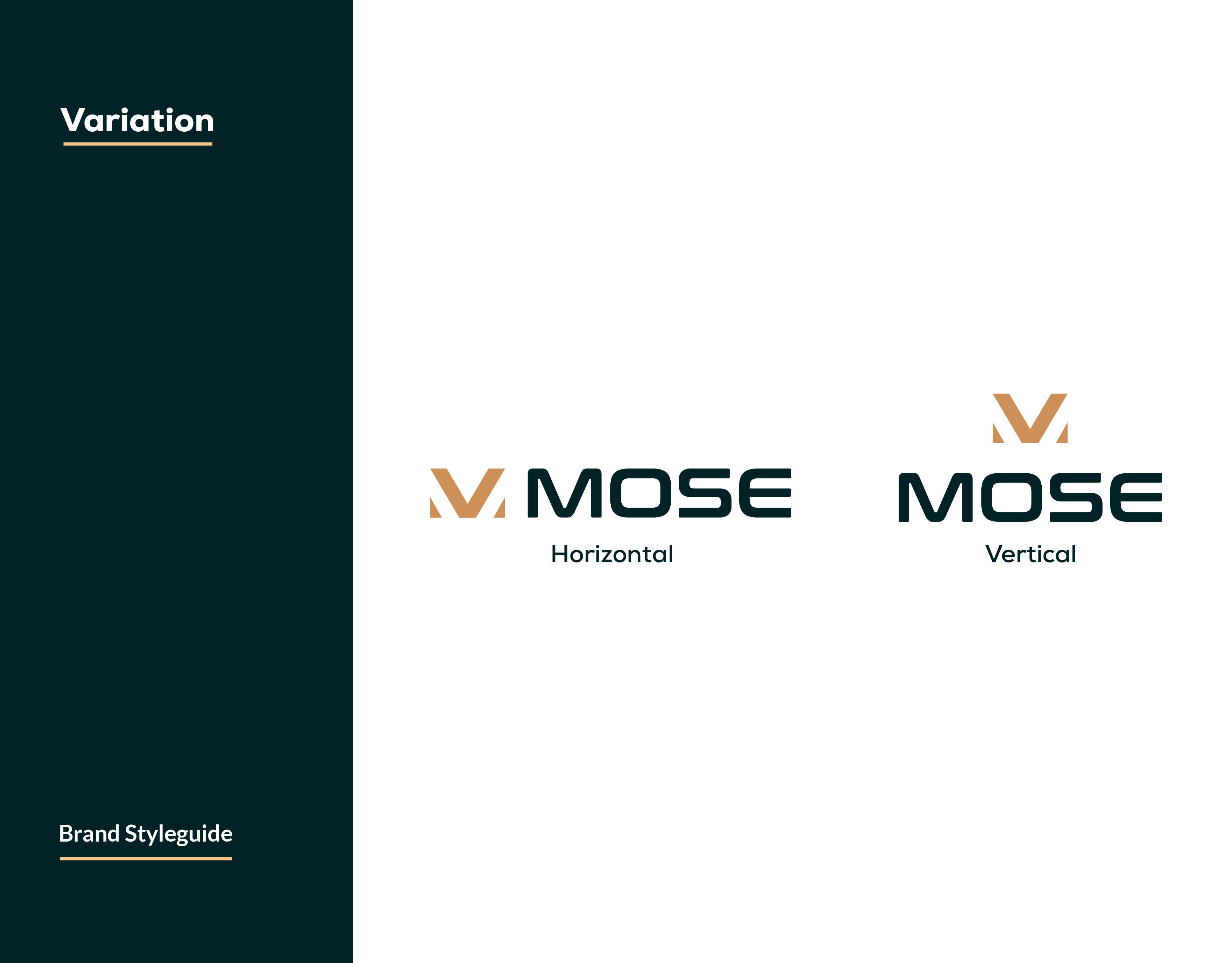 Mose Brand Guidelines, style guide book, branding deck, logo by Pial ...