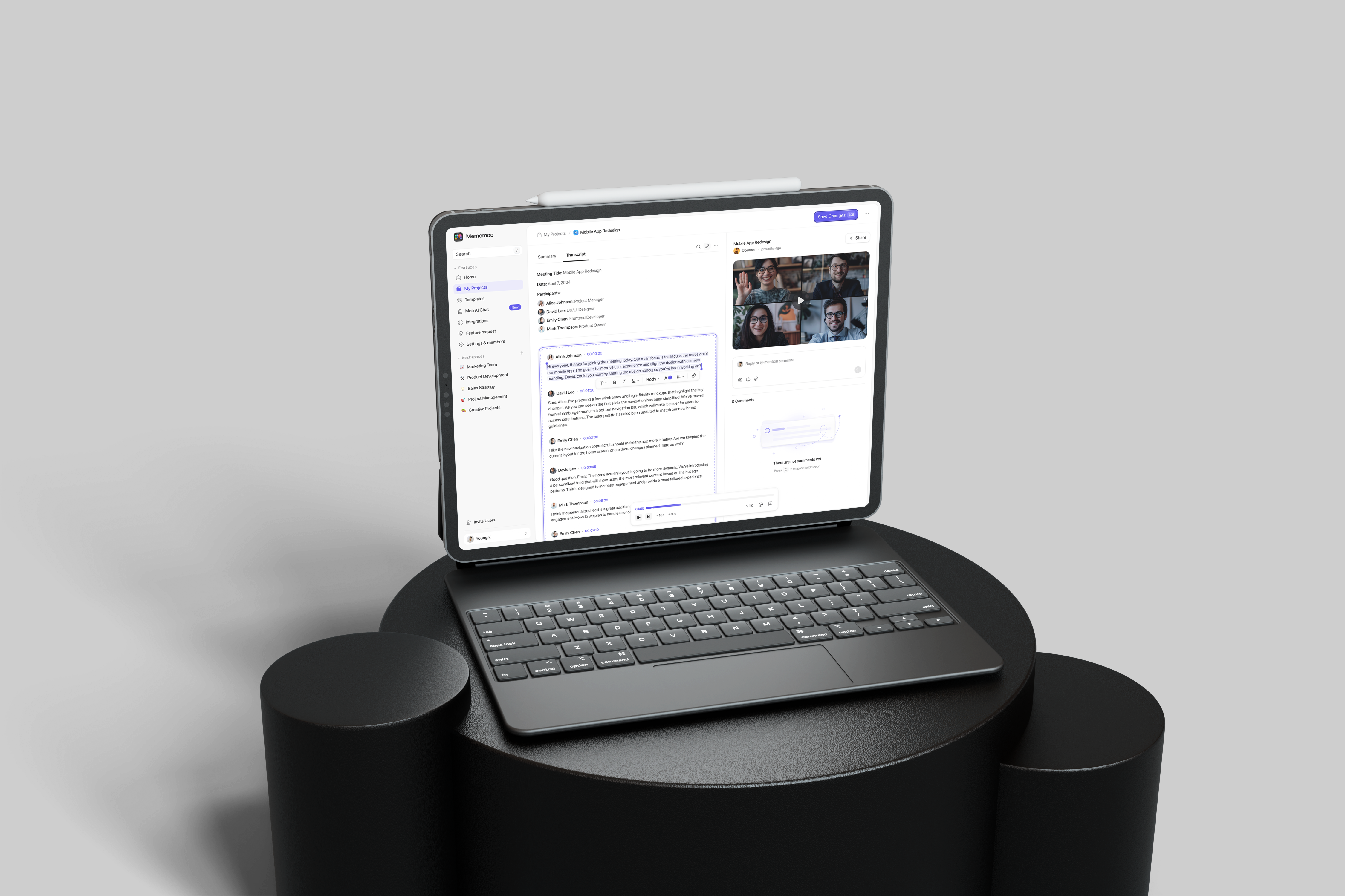 Memomoo: AI Meeting Note Taker - Editing Transcript 📝 by Azhara for ...
